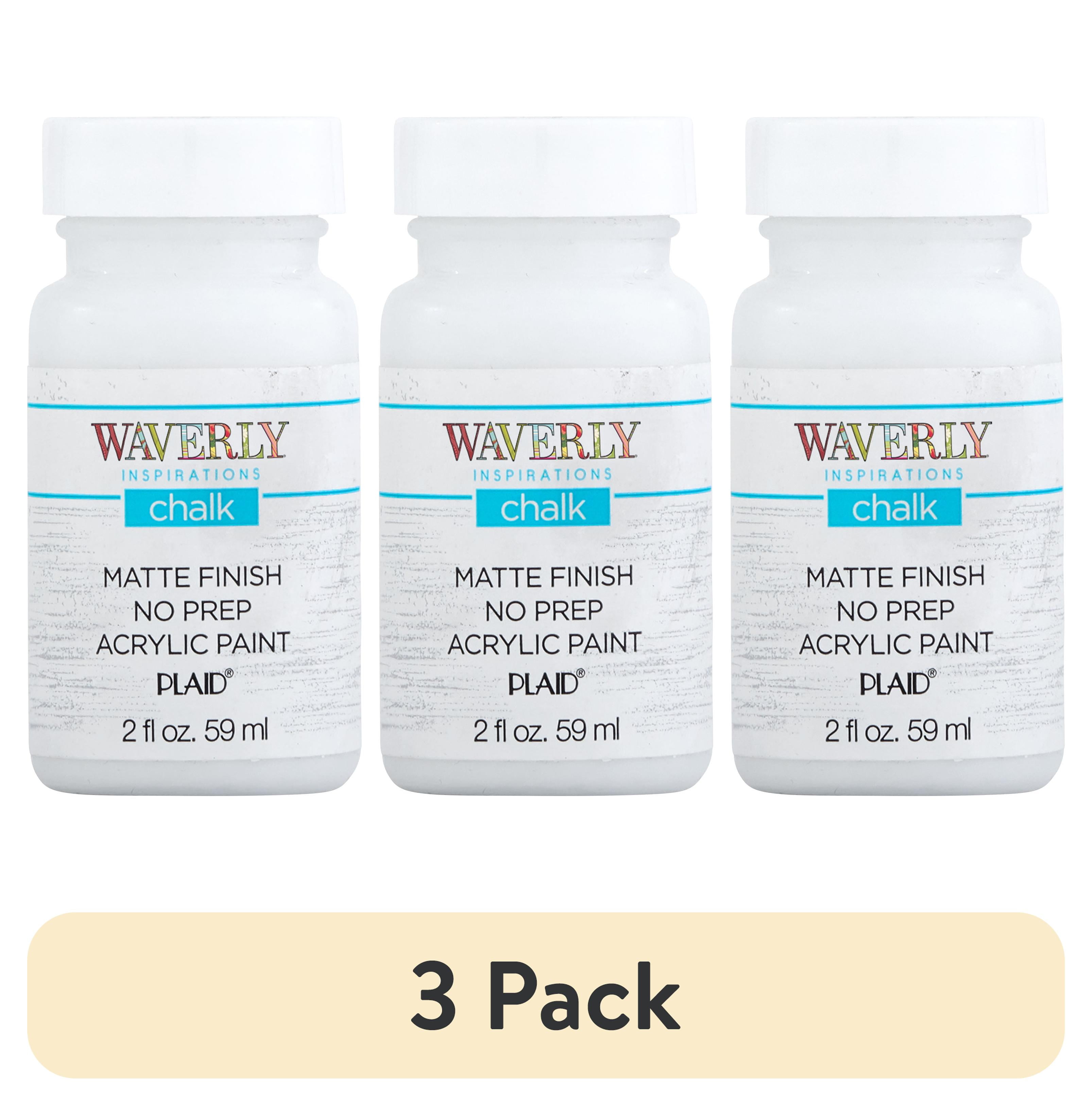 (3 pack) Waverly Inspirations Chalk Paint, Ultra Matte, White, 2 fl oz ...