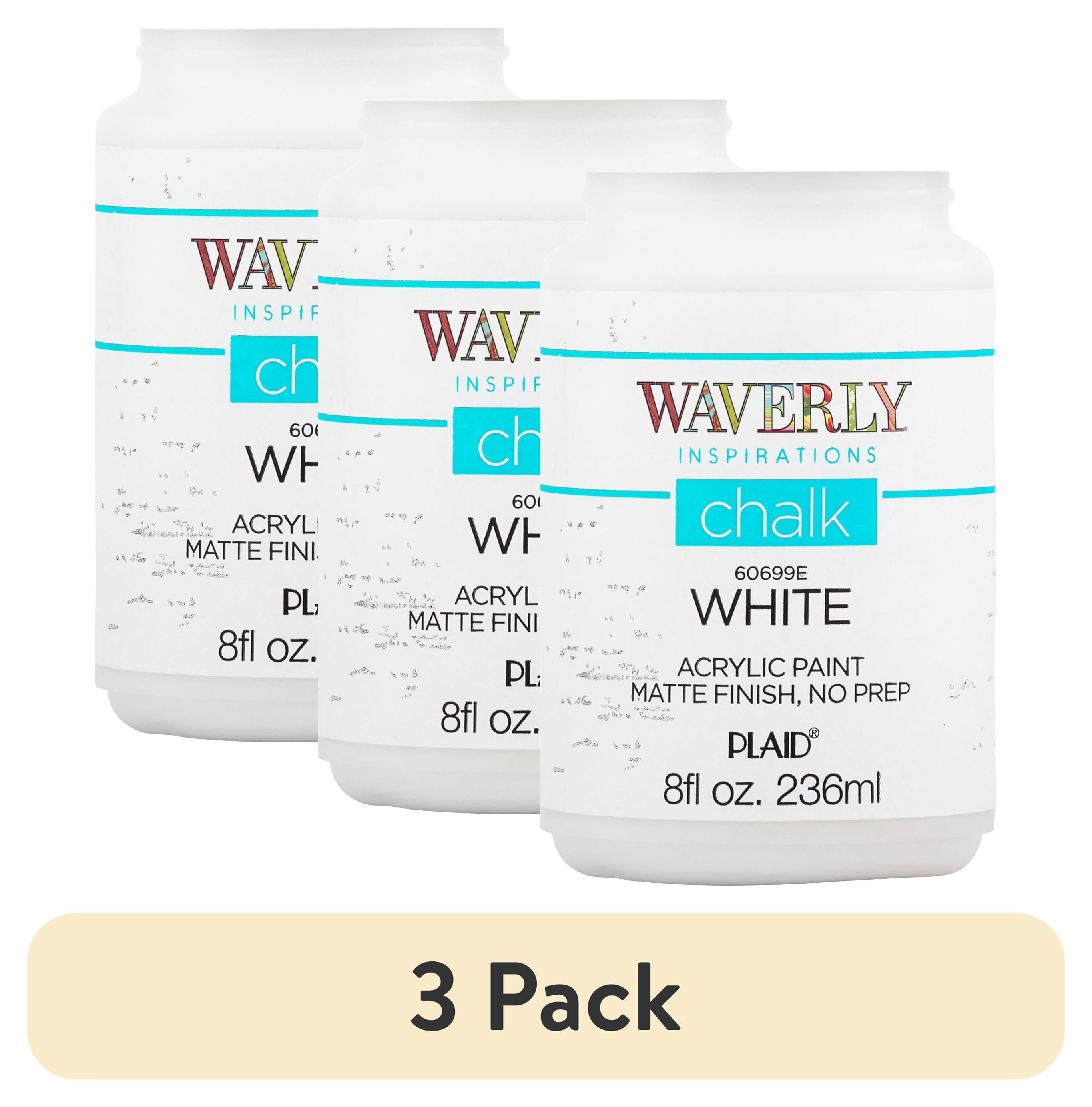 (3 pack) Waverly Inspirations Chalk Paint, Ultra Matte Finish, White, 8 ...