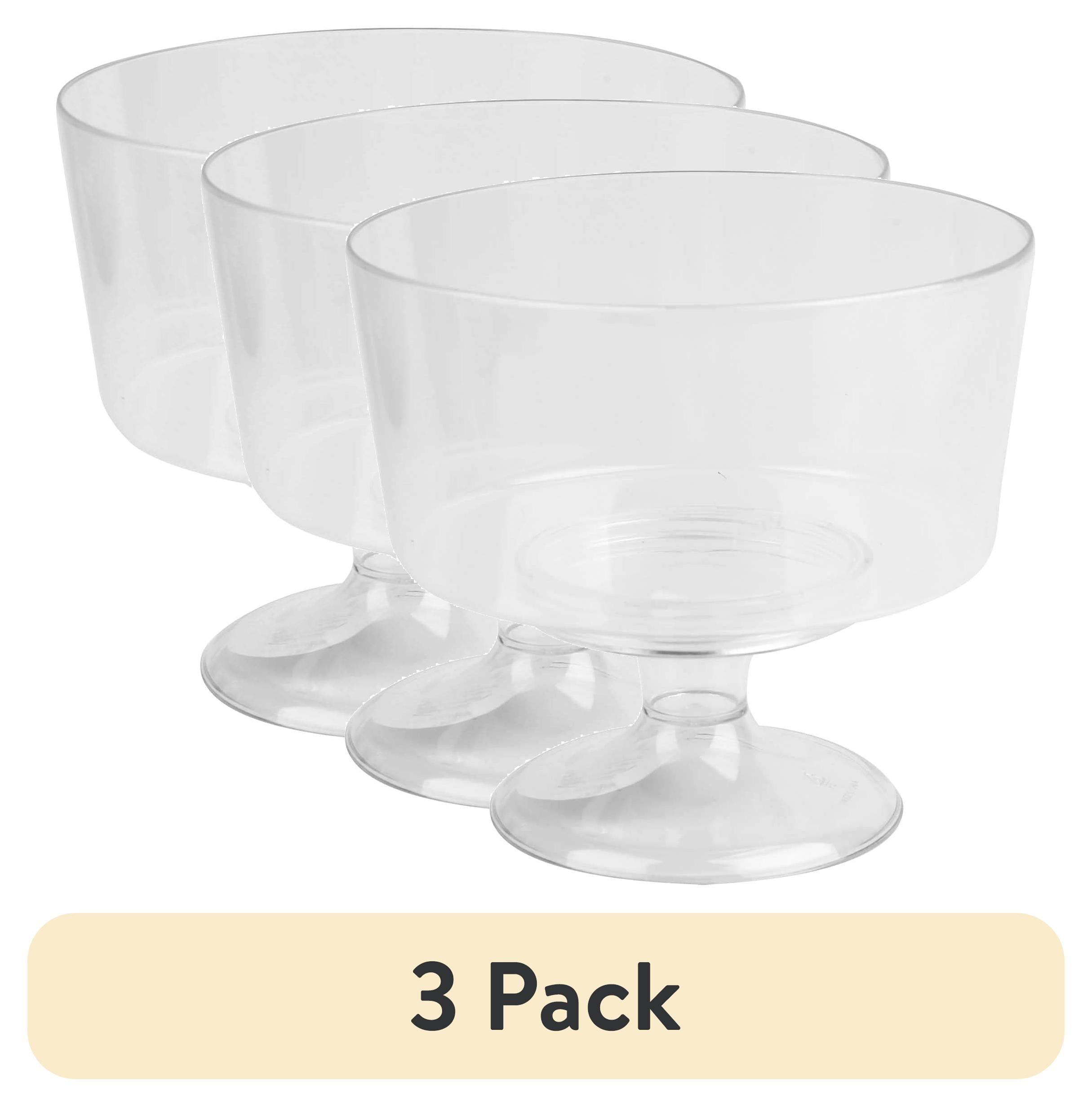 Way To Celebrate Clear Truffle Bowl 3 Pack 7 Inch Elegant Plastic ...