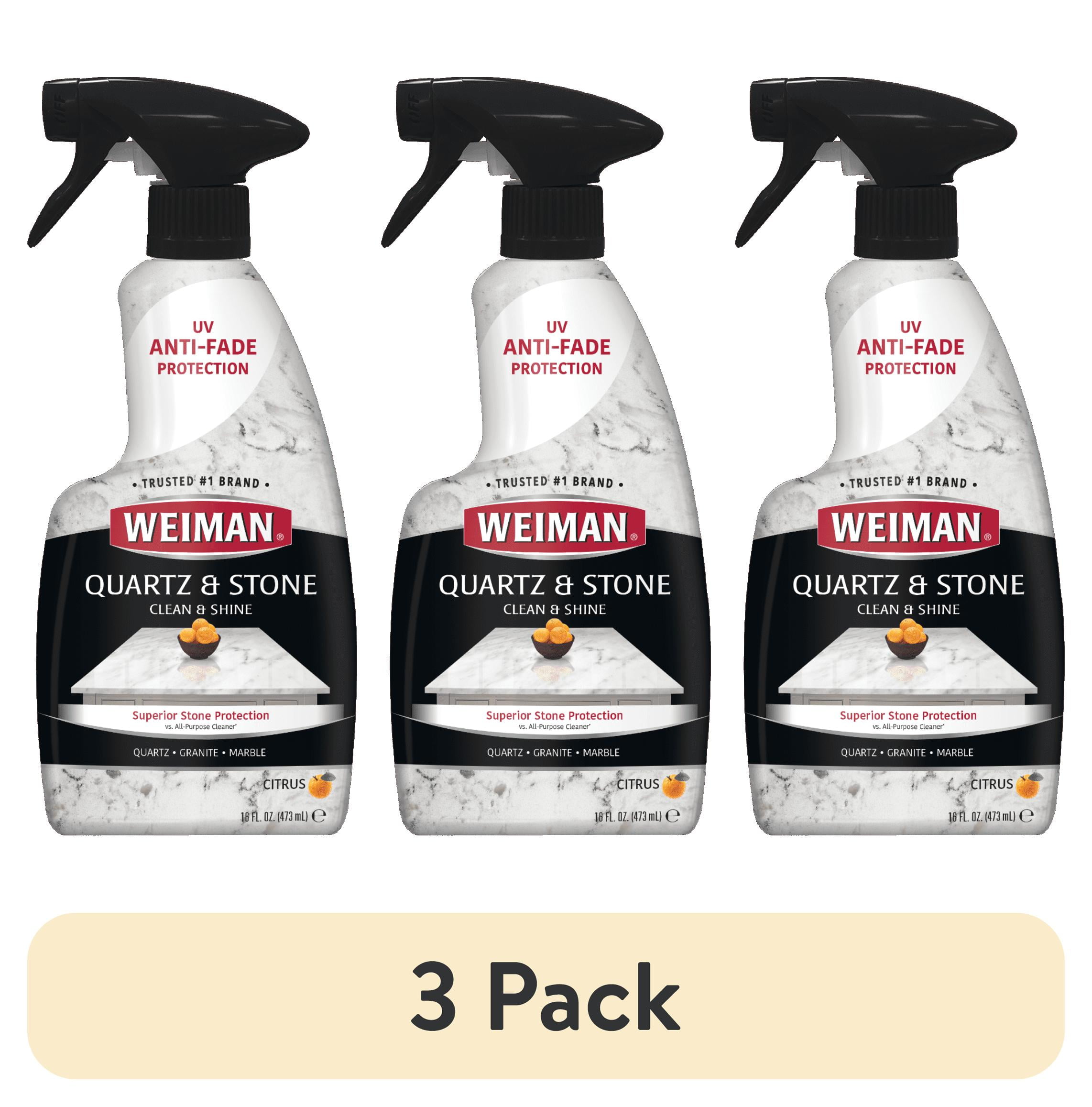 (3 pack) Weiman 2-in-1 Quartz & Stone Countertop Cleaning Spray, Citrus ...
