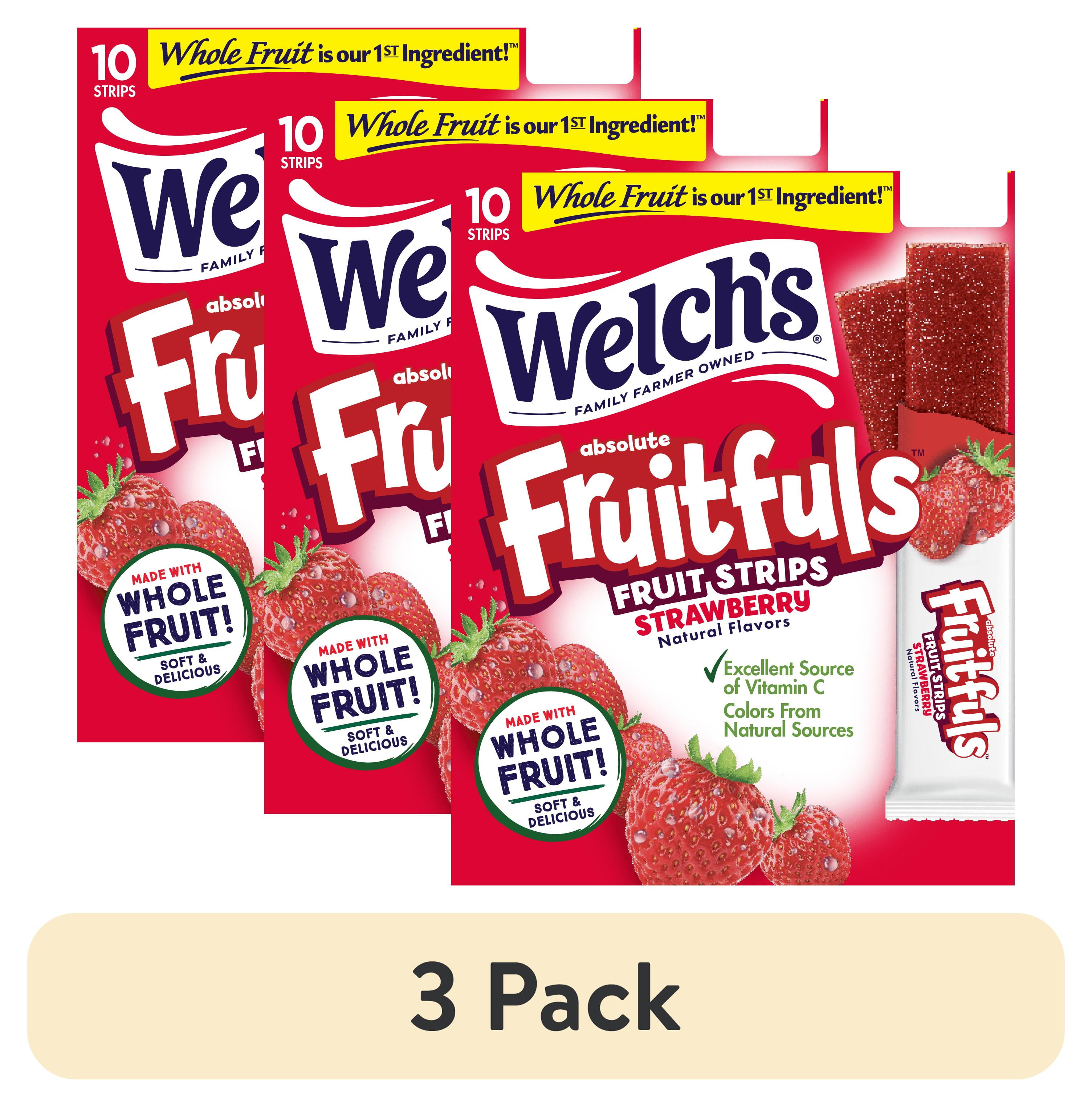 (3 pack) Welch's Fruitfuls Strawberry Soft Fruit Strips for Stocking ...