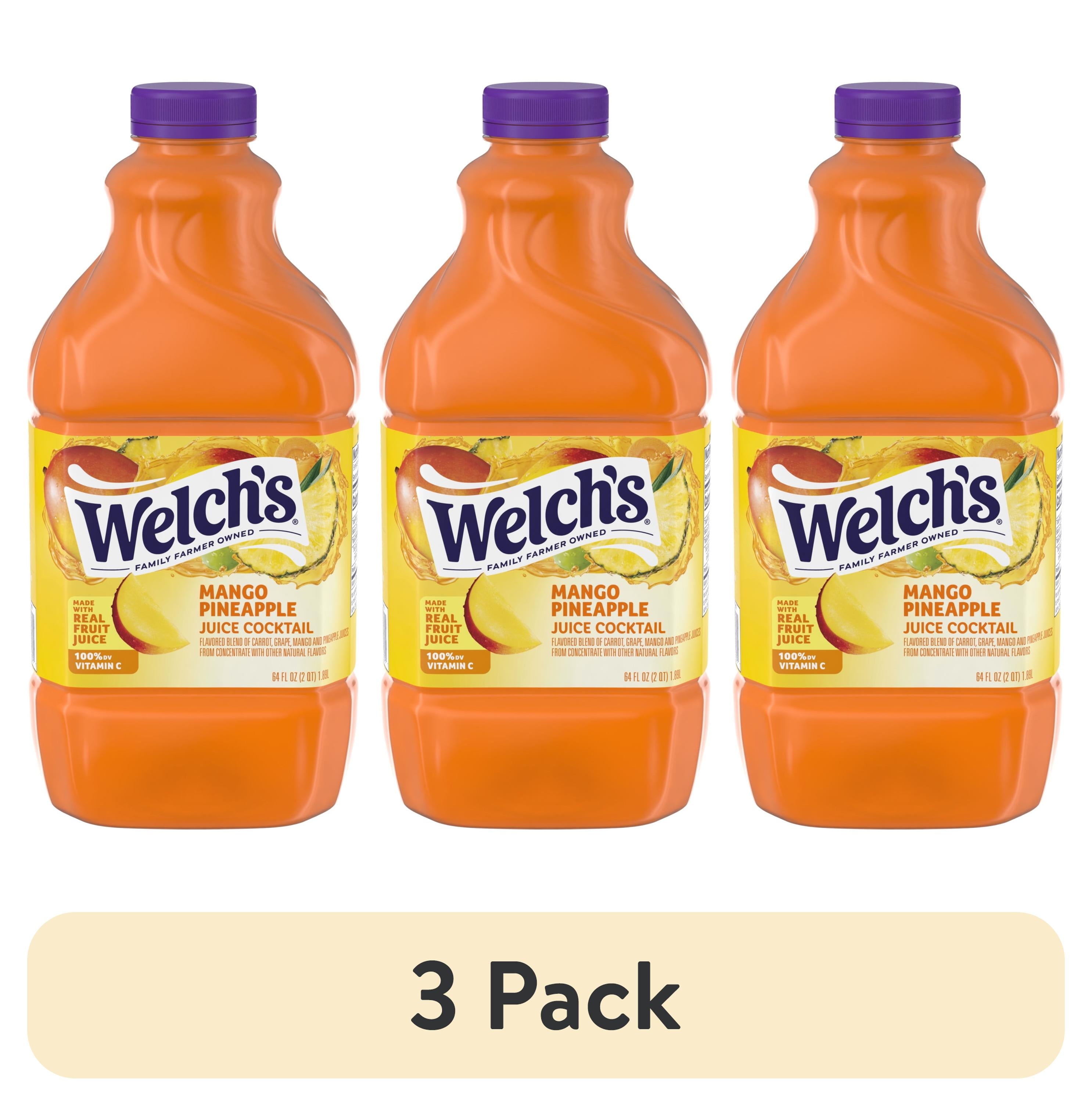 (3 pack) Welch's Mango Pineapple Juice Cocktail, 64 fl oz Bottle ...