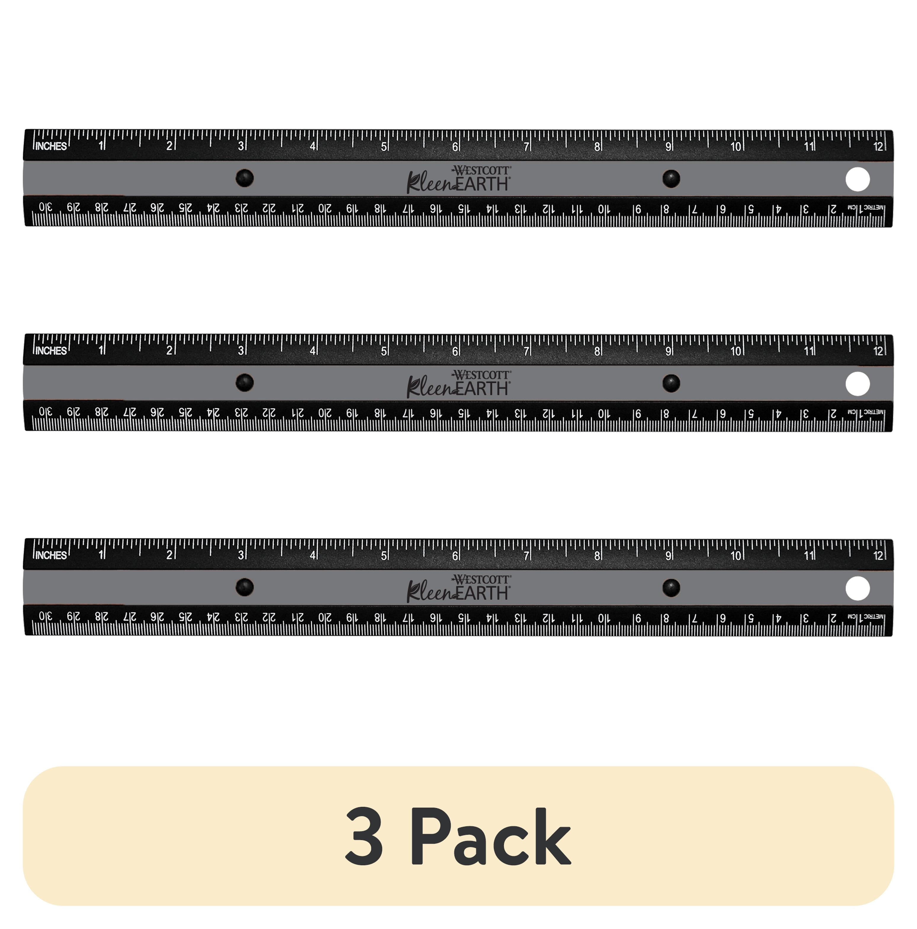 (3 pack) Westcott 12" Kleen Earth Black, Recycled Ruler, Plastic, 1 ...