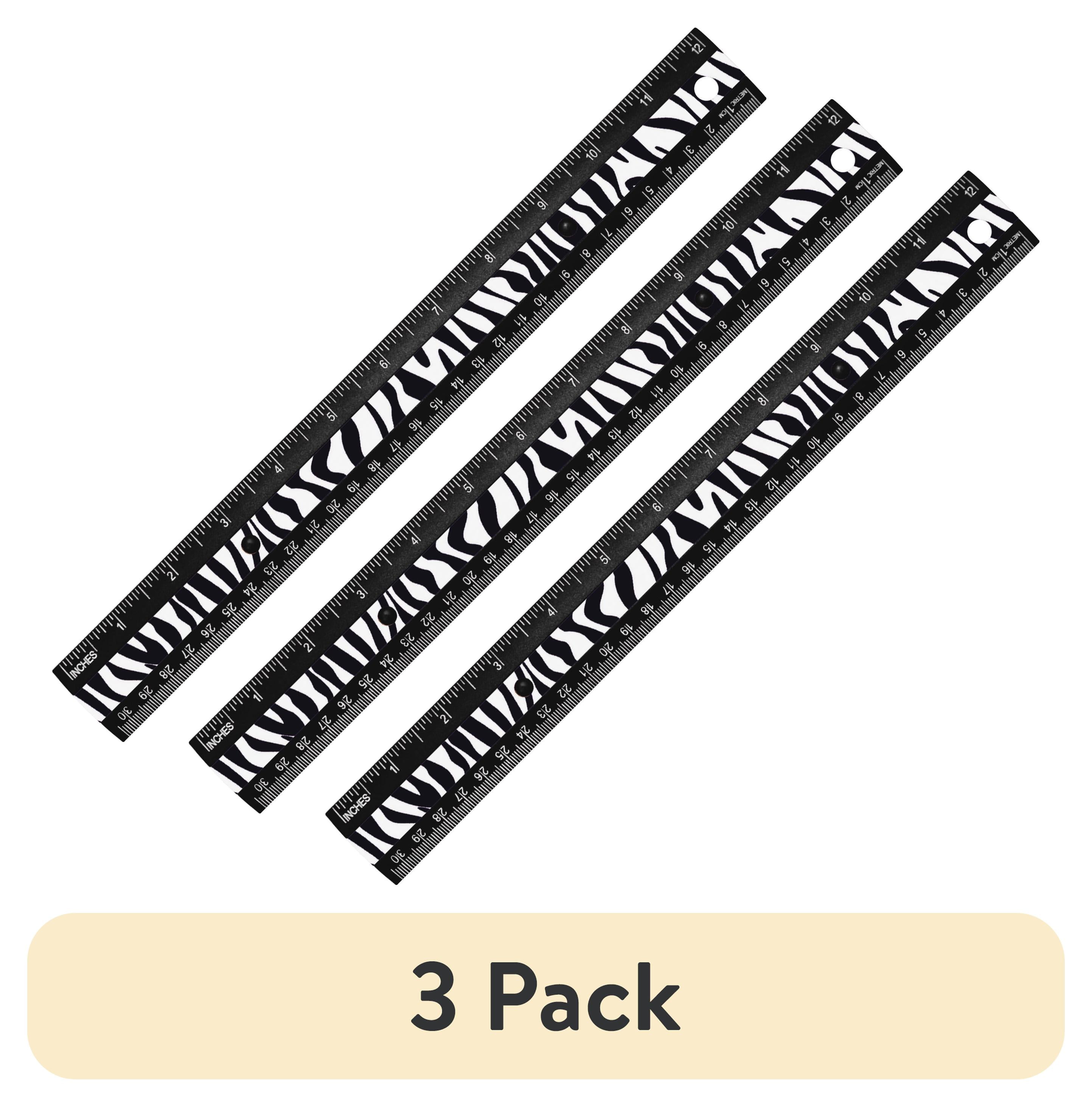 (3 pack) Westcott 12" Zebra Print Ruler - Walmart Business Supplies