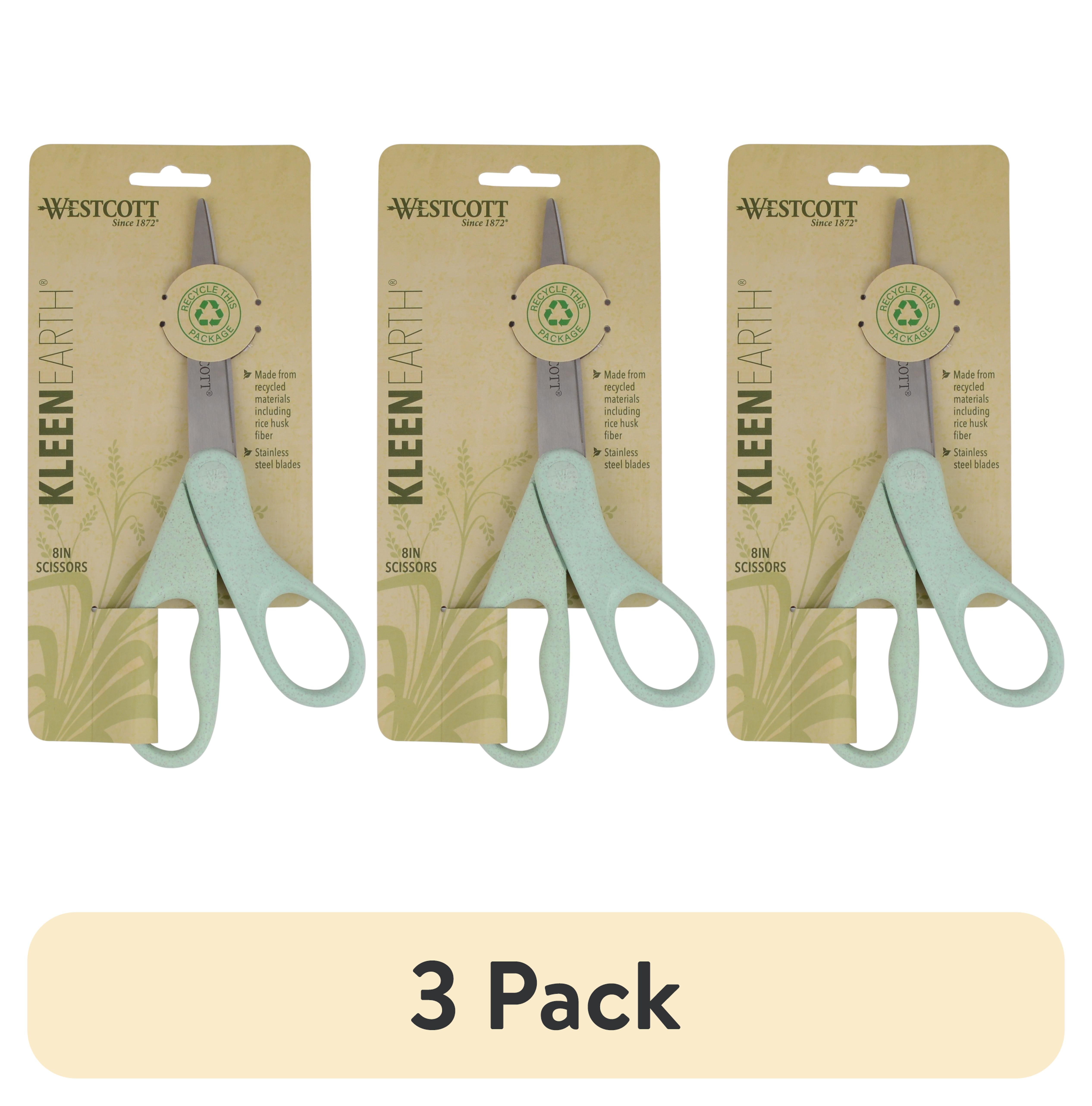 (3 pack) Westcott Crafting Scissors, KleenEarth, 8", Straight, Eco ...