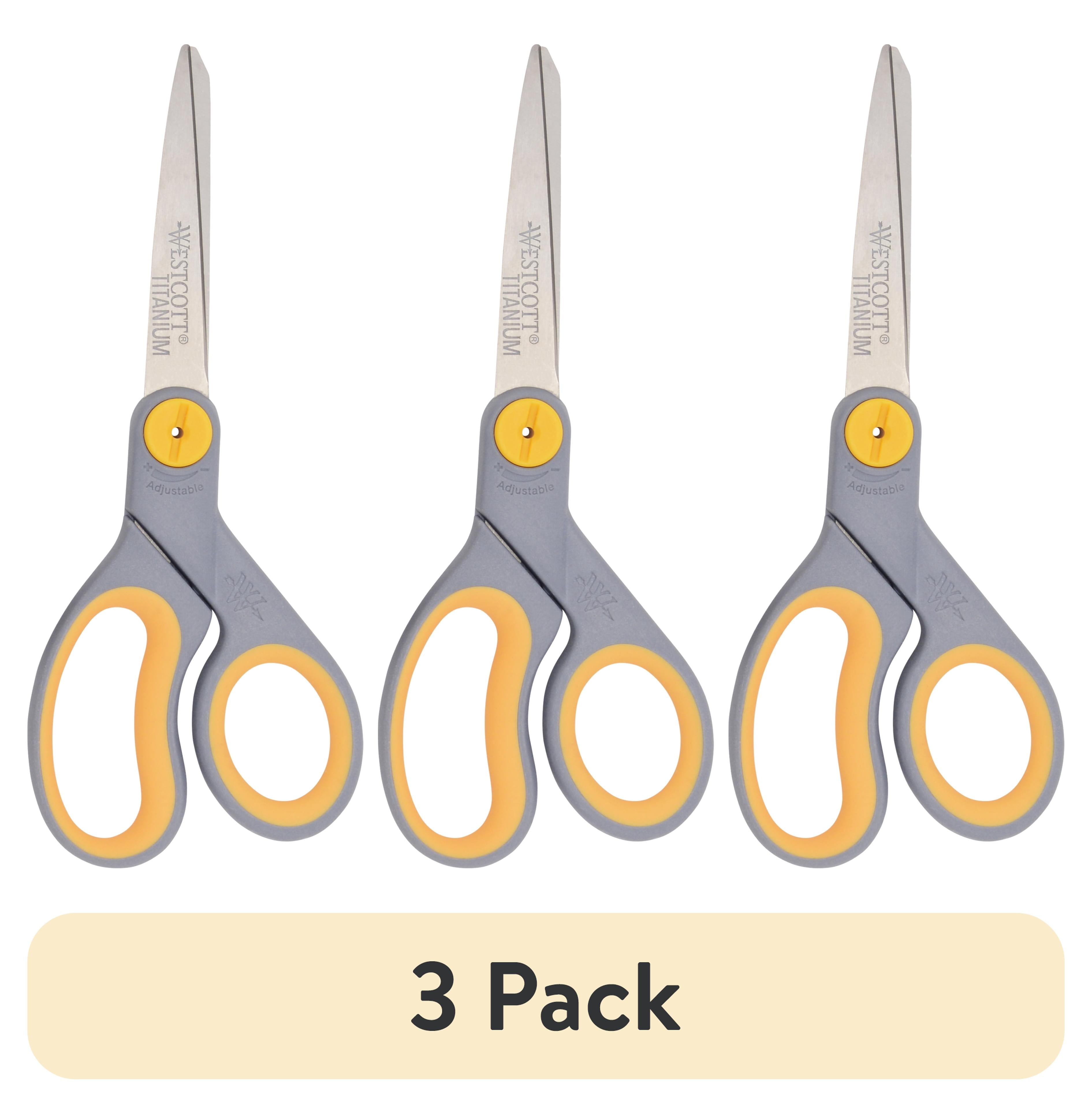 (3 pack) Westcott Titanium Bonded Adjustable Glide Scissors, 8", Grey ...