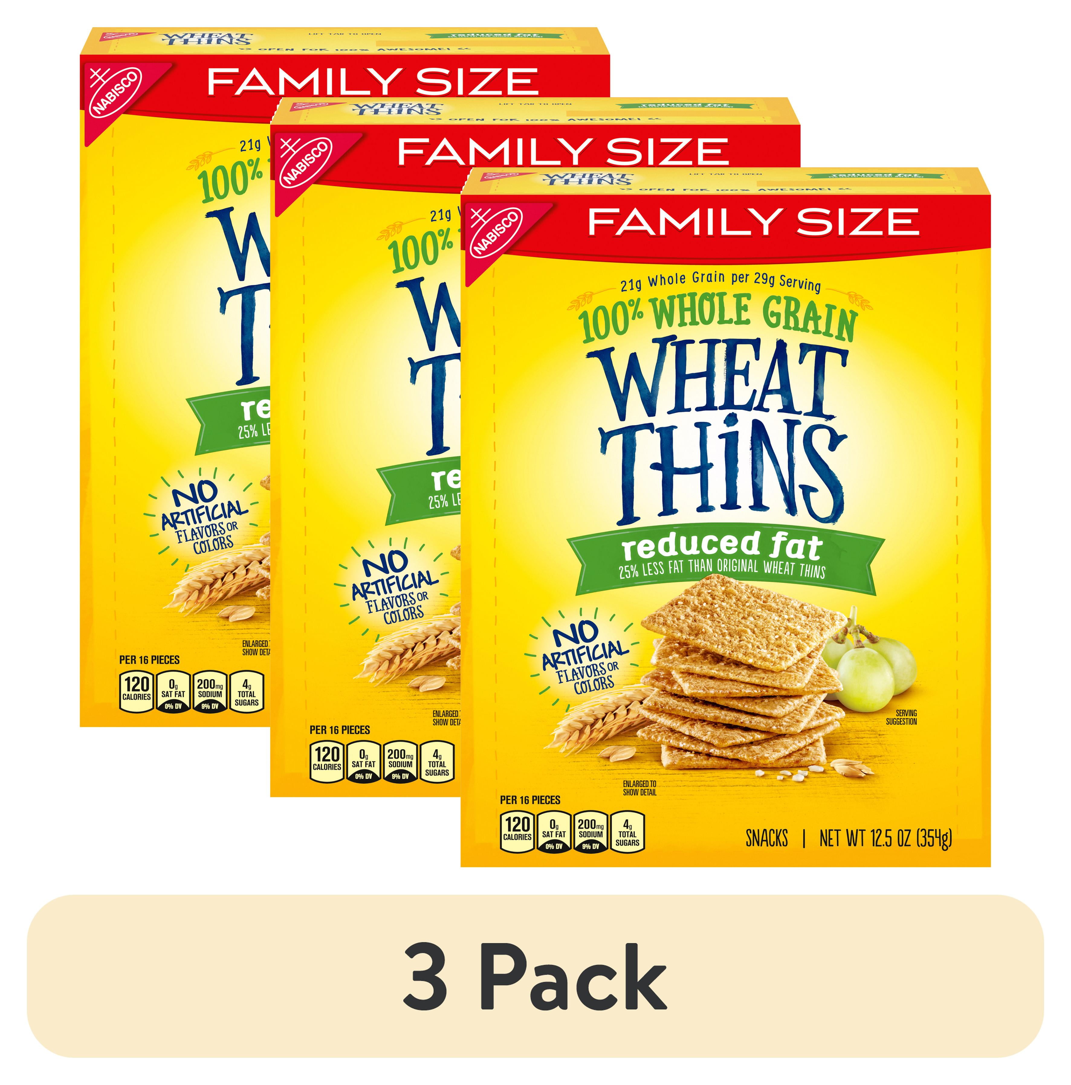 (3 pack) Wheat Thins Reduced Fat Snacks, Whole Grain Wheat Crackers ...