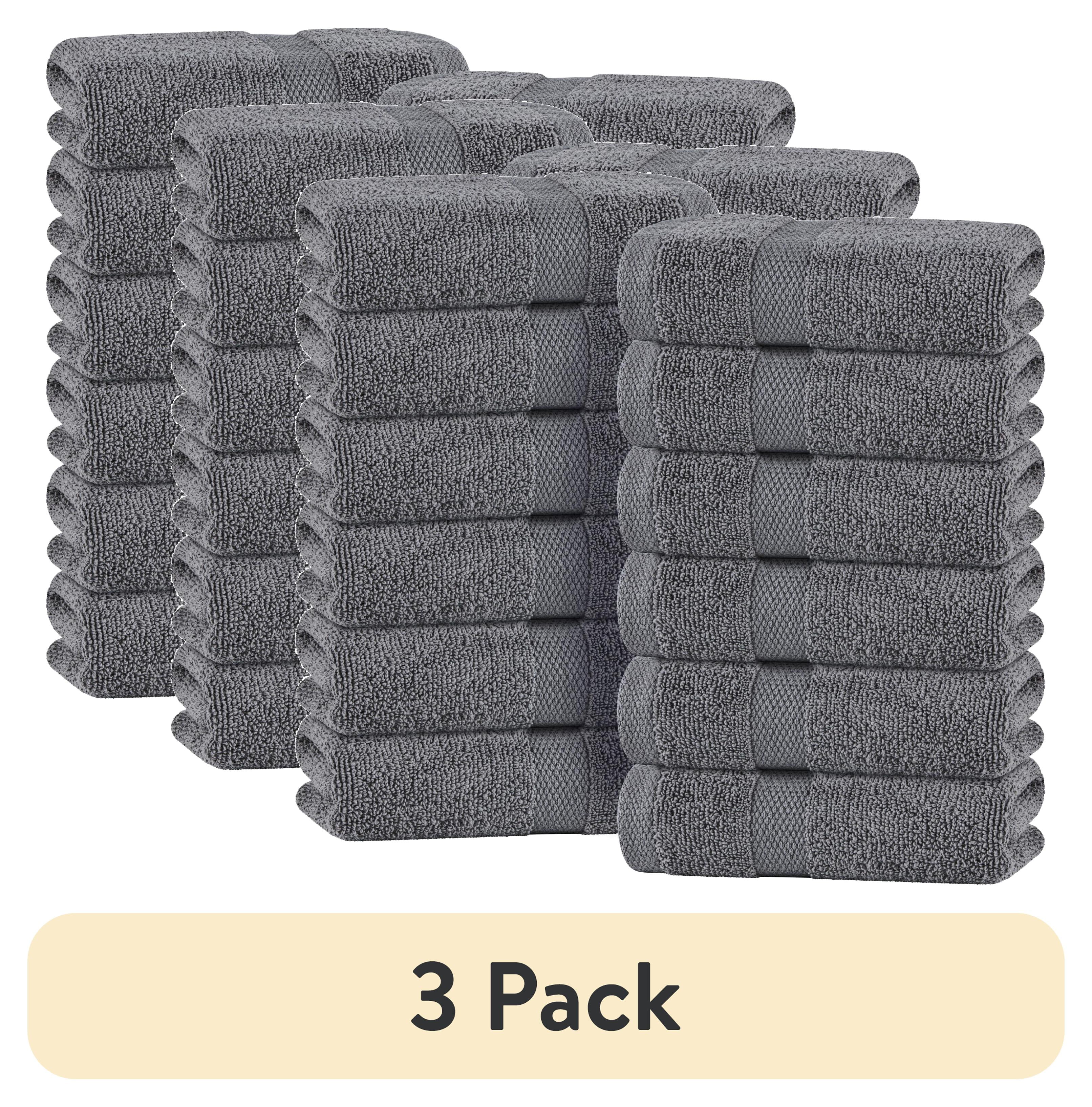 (3 pack) White Classic Wealuxe Grey Hand Towels for Bathroom -12 pack ...