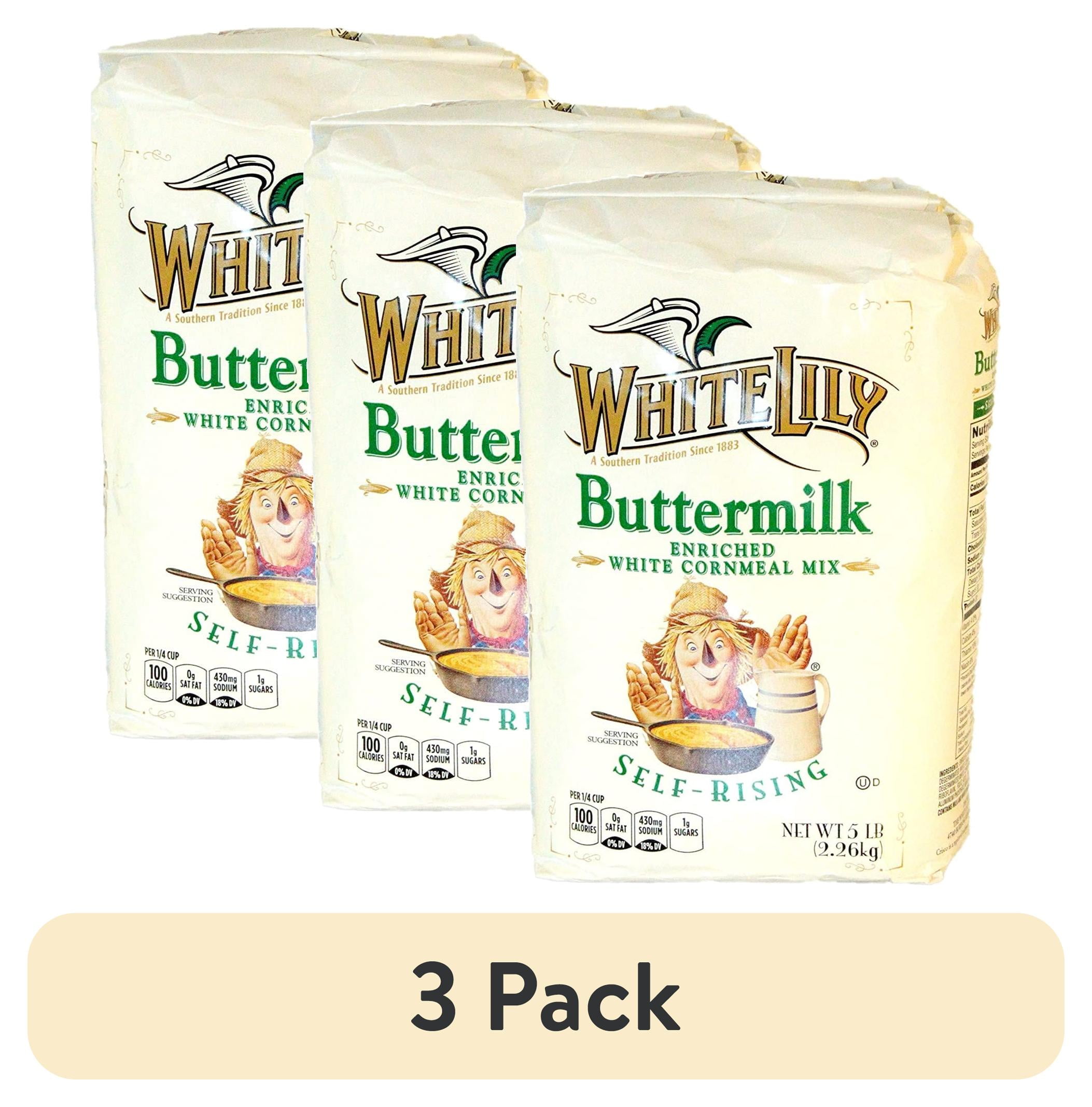 (3 pack) White Lily Self-Rising Buttermilk White Cornmeal Mix Enriched ...