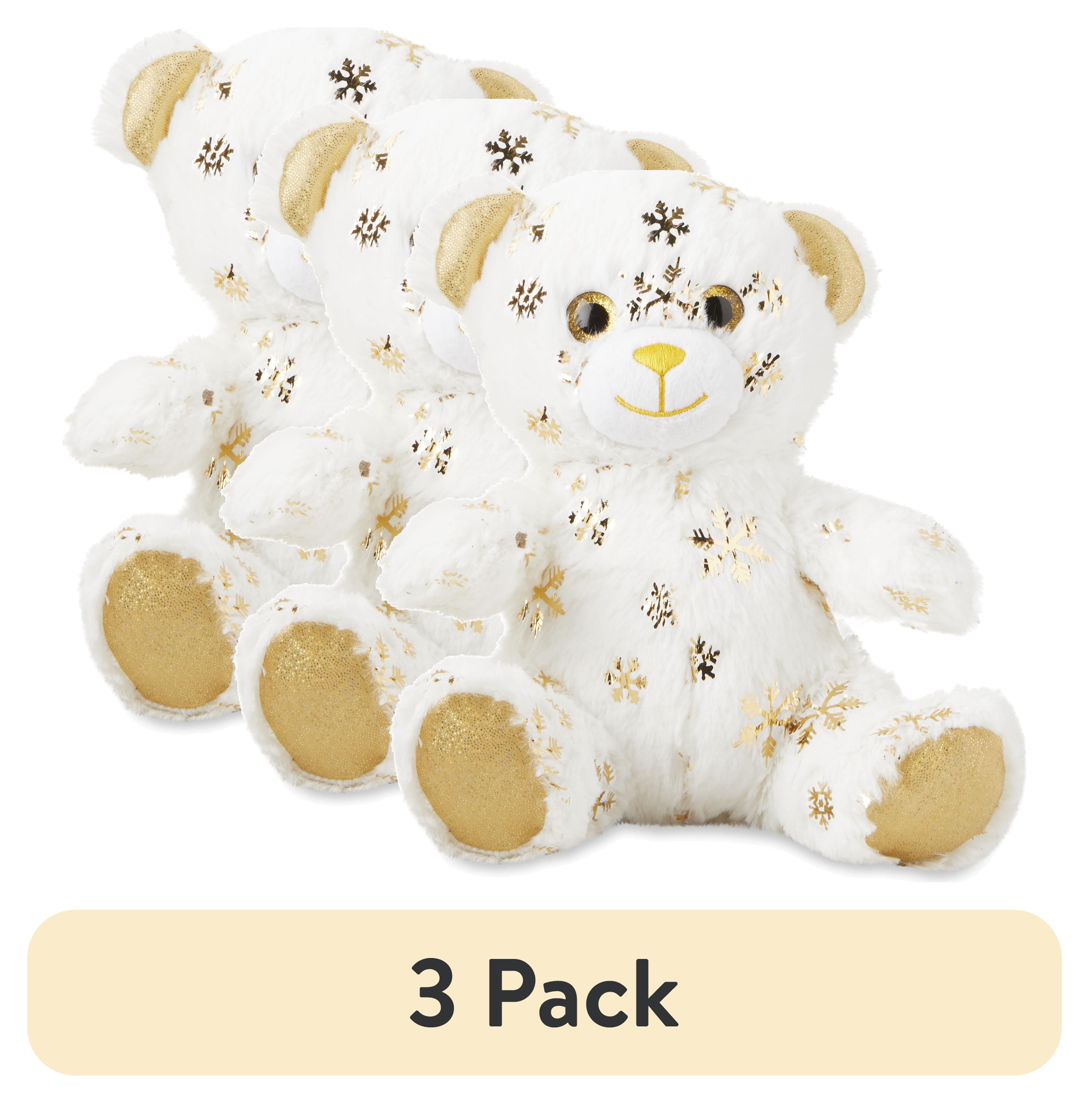 (3 pack) White Snowflake Bear Child's Plush Toy, 7.5 in, by Holiday ...