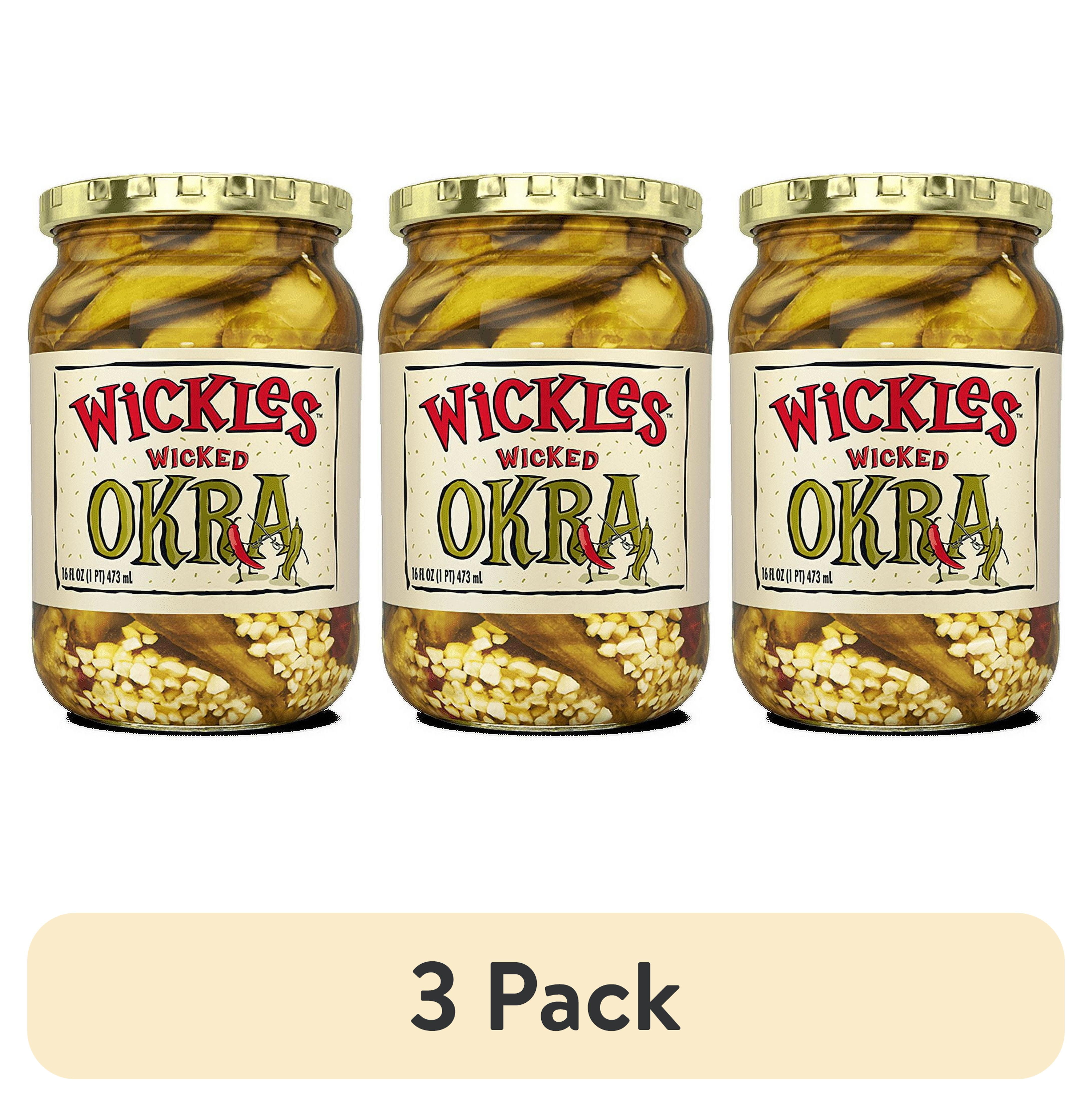 (3 pack) Wickles Wicked Pickled Okra, 16 fl oz Jar - Walmart.com