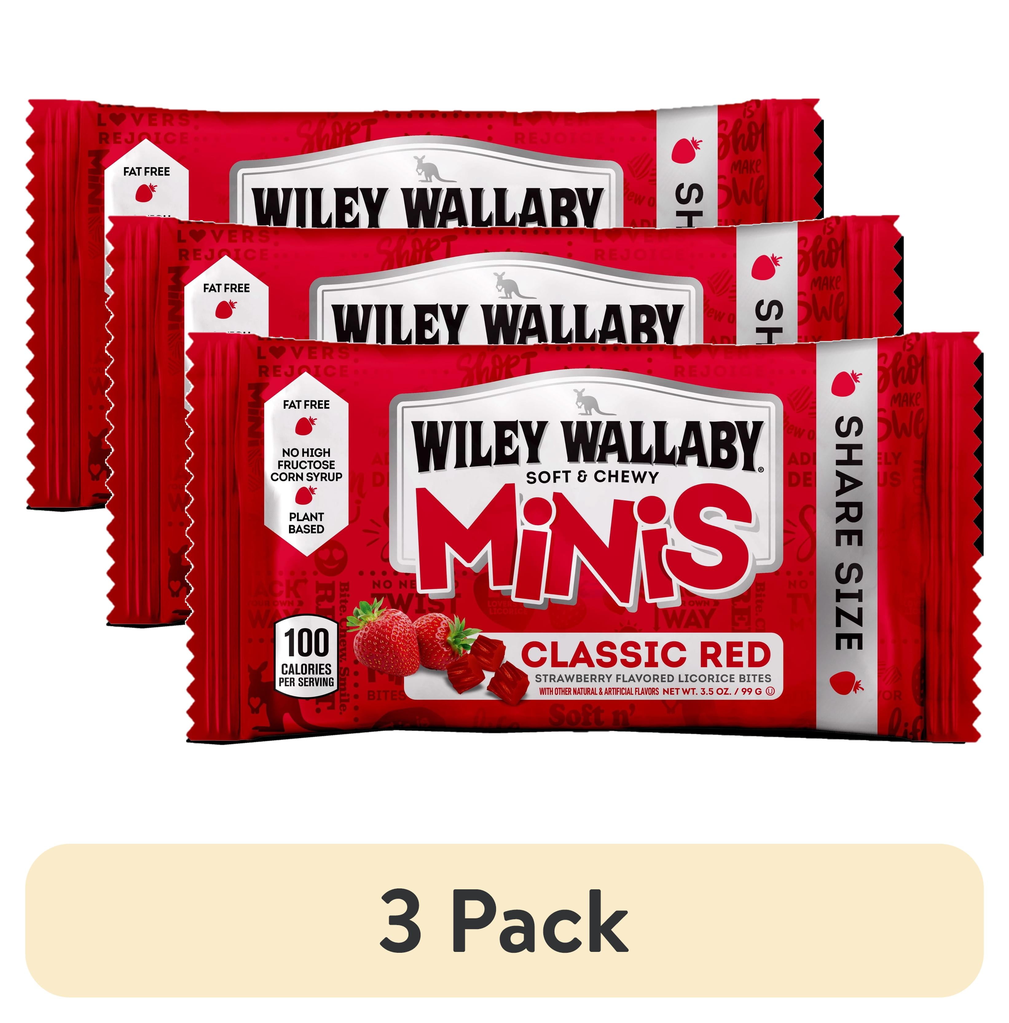 (3 pack) Wiley Wallaby Minis, Classic Red Licorice Candy, 3.5 oz. Bag ...