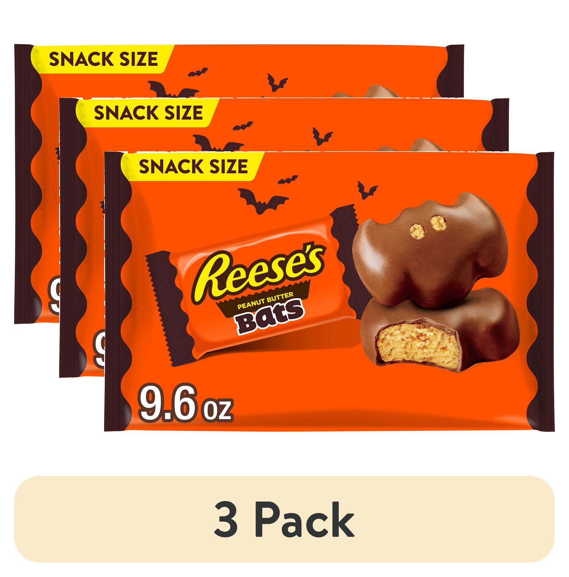 (3 pack) Reese's Milk Chocolate Snack Size Peanut Butter Bats Halloween ...