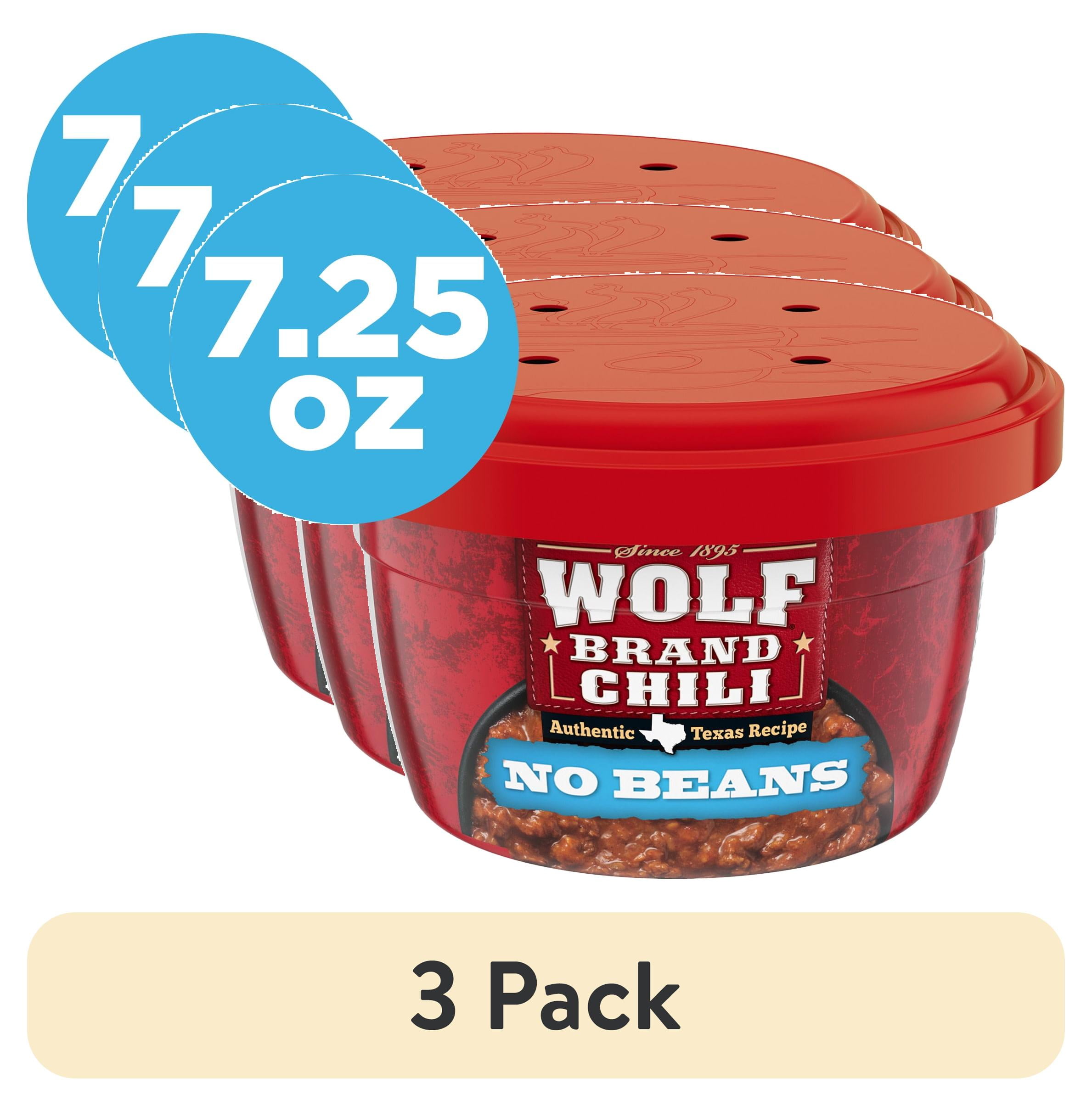 (3 pack) Wolf Brand Chili No Beans, 11g Protein Per Serving ...