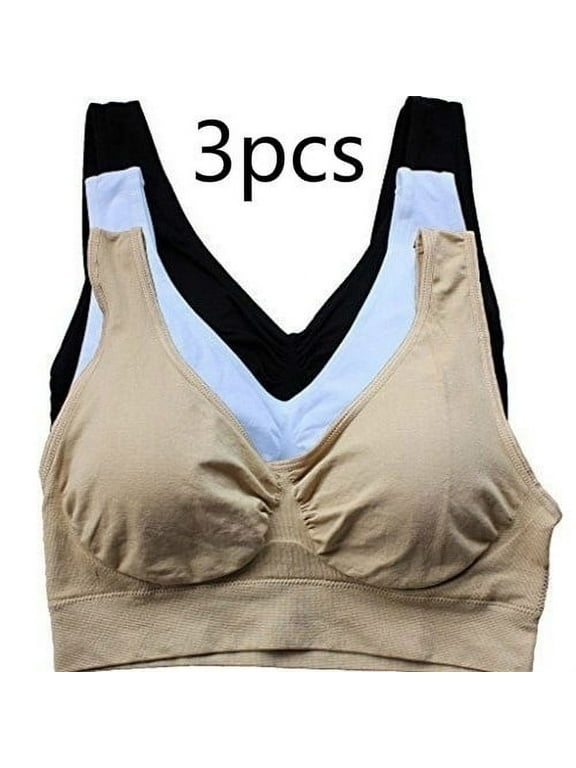 Women's Genie Bra Everlast Comfort 3 Pack of Stretch Sports Bras for ...