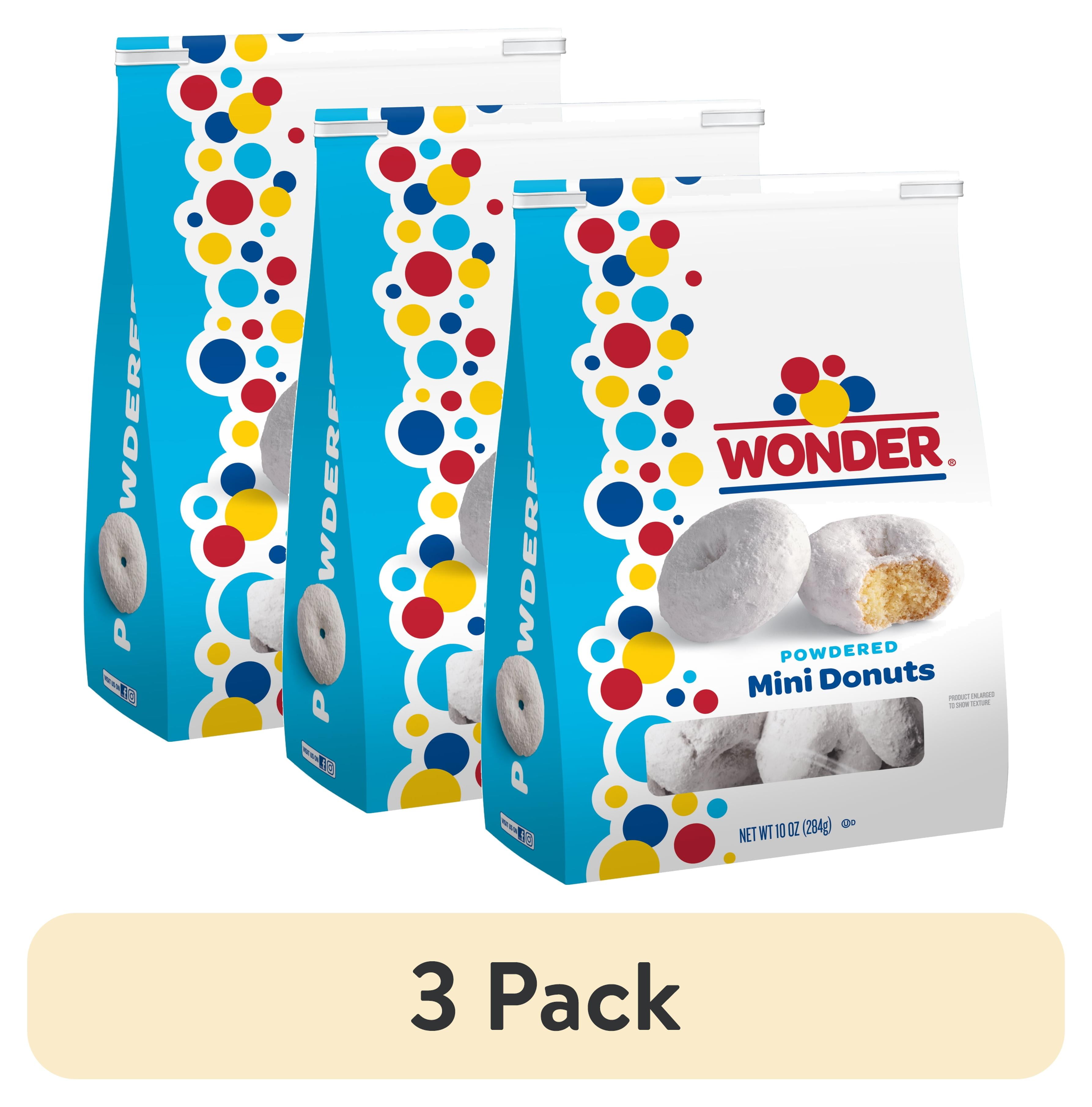 (3 pack) Wonder Powdered Mini Donuts, Shareable Powdered Donuts, 10 oz ...