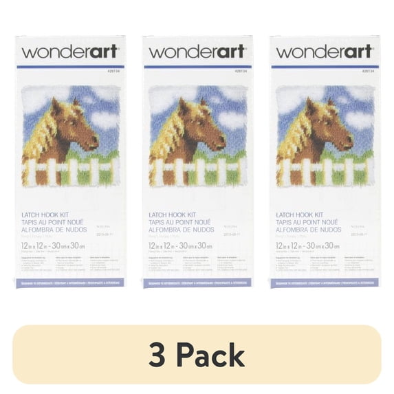 (3 pack) WonderArt® Pony Latch Hook Kit - Walmart.com