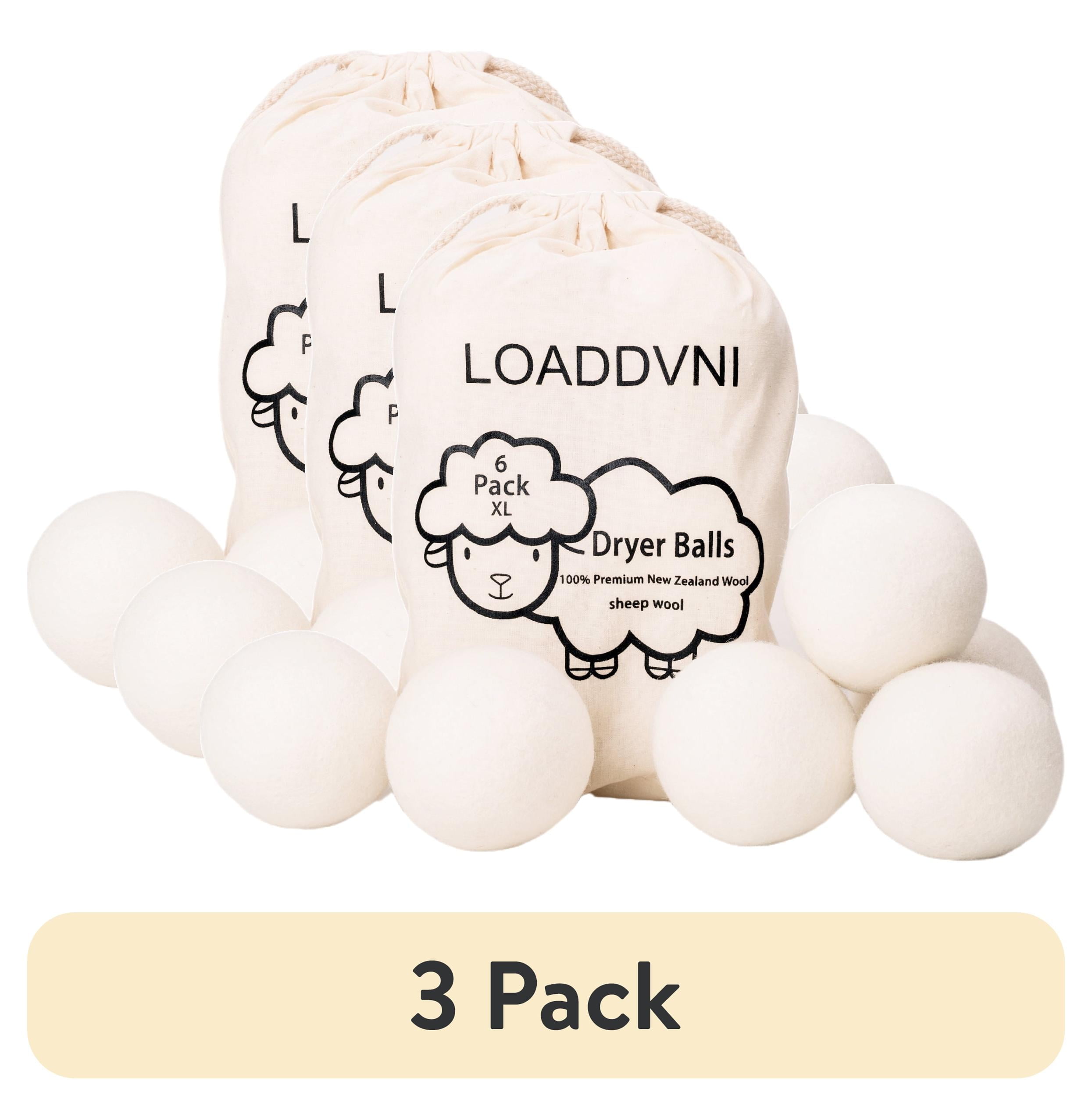 (3 pack) Wool Dryer Balls Organic XL 6 Balls per Pack by Loaddvni, Save ...