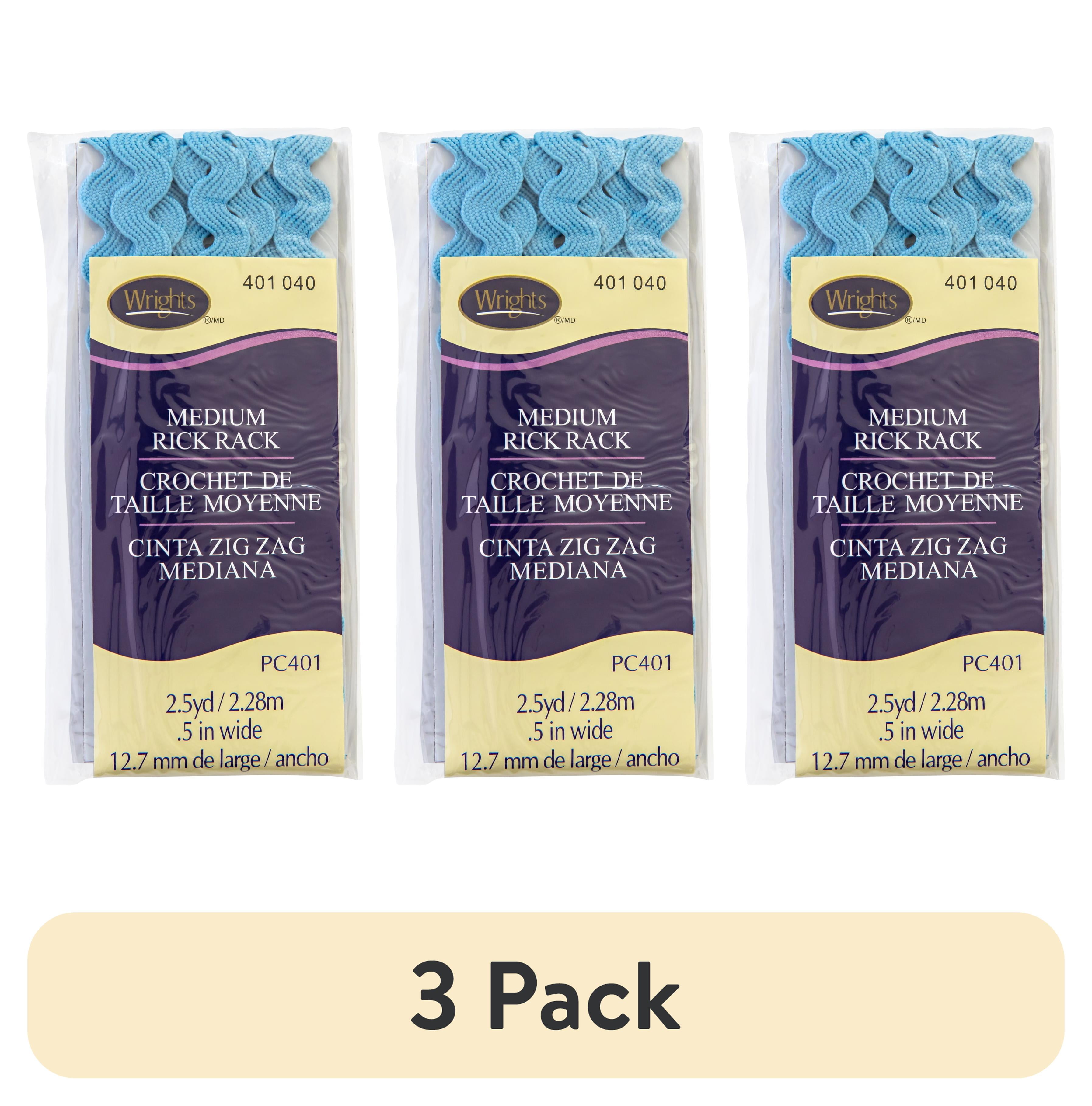 (3 pack) Wrights 1/2" Delft Blue Medium Rick Rack, 2.5 yd Polyester ...