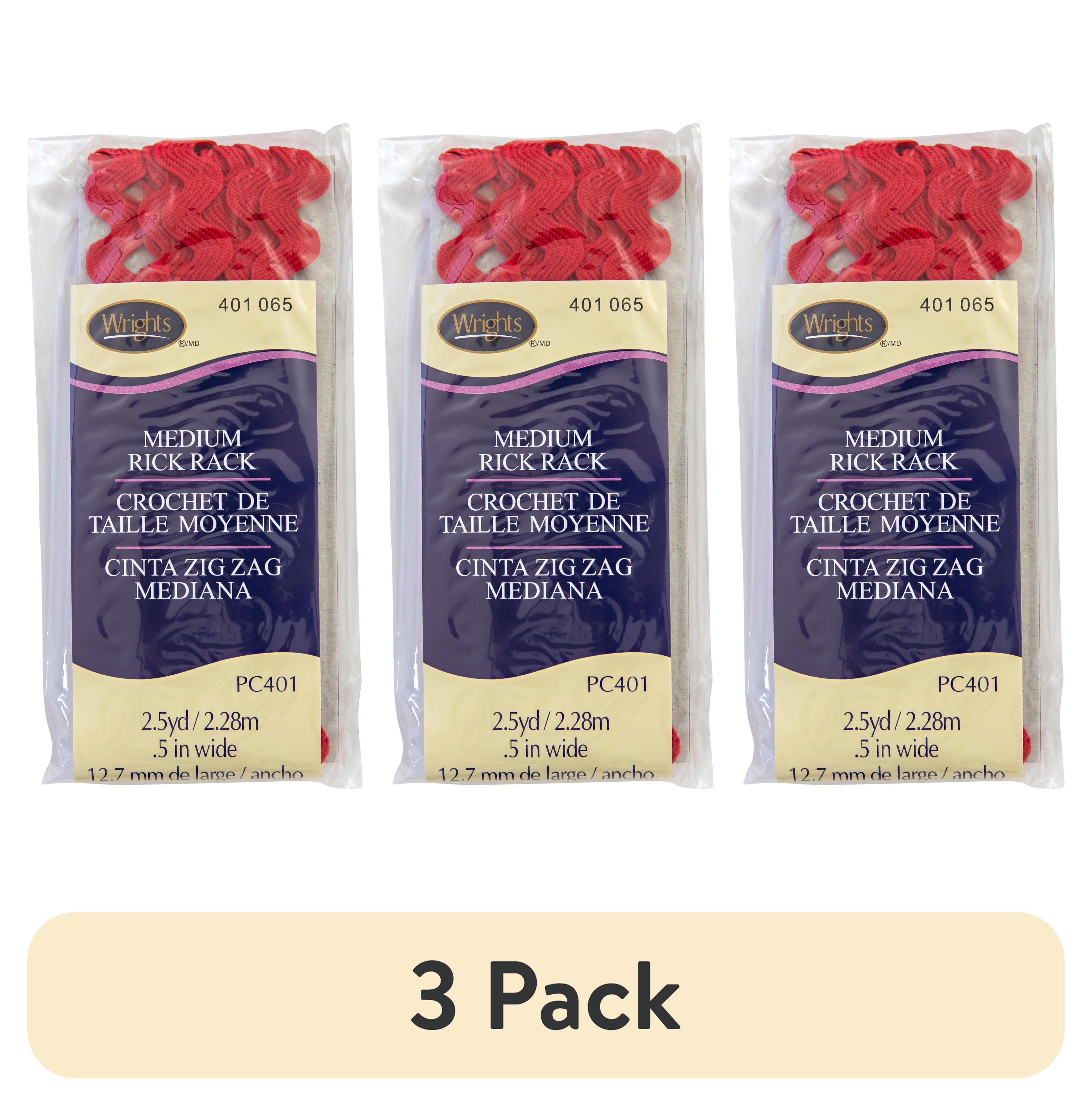 (3 pack) Wrights 1/2" Red Medium Rick Rack, 2.5 yd Sewing Trim ...