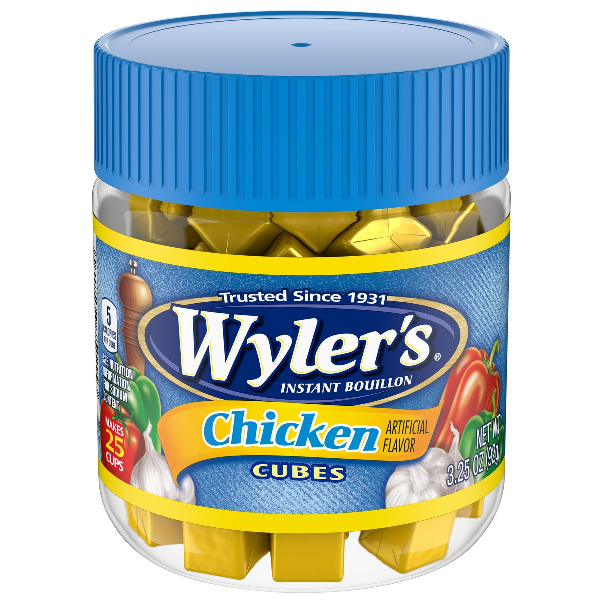 (3 pack) Wyler's Instant Bouillon Chicken Flavored Cubes, 3.25 oz Jar ...