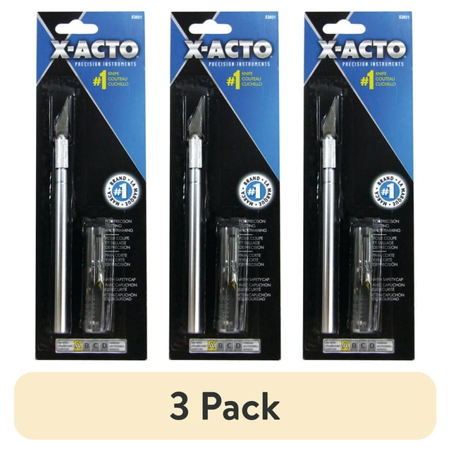 (3 pack) X-Acto No.1 Knife with Safety Cap for Cutting and Trimming, Craft Knife, 1 Count ...