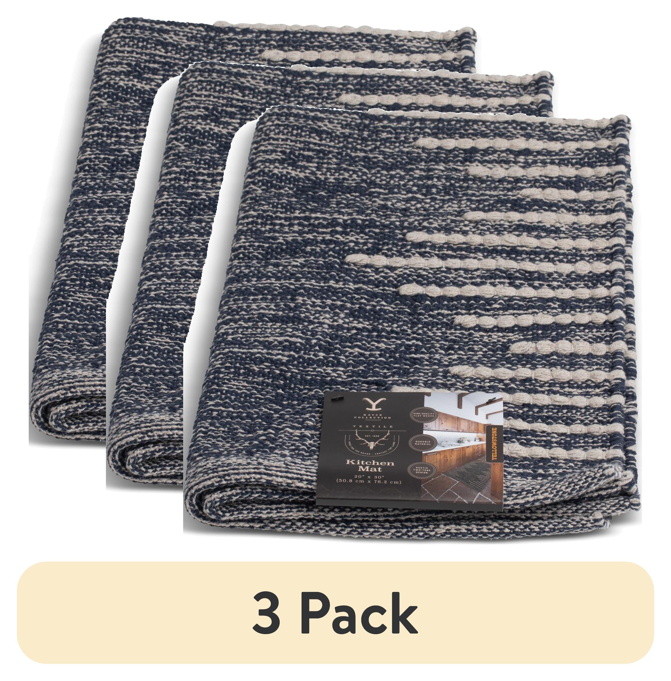 (3 pack) Yellowstone 20" x 30" Rustic Two-Tone Kitchen Mat, Kayce ...