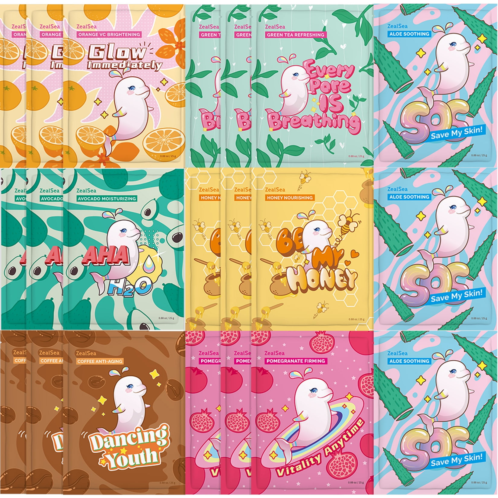 (3 pack) ZealSea Face Masks Beauty Sheet Mask for Kids Skin Care Facial ...
