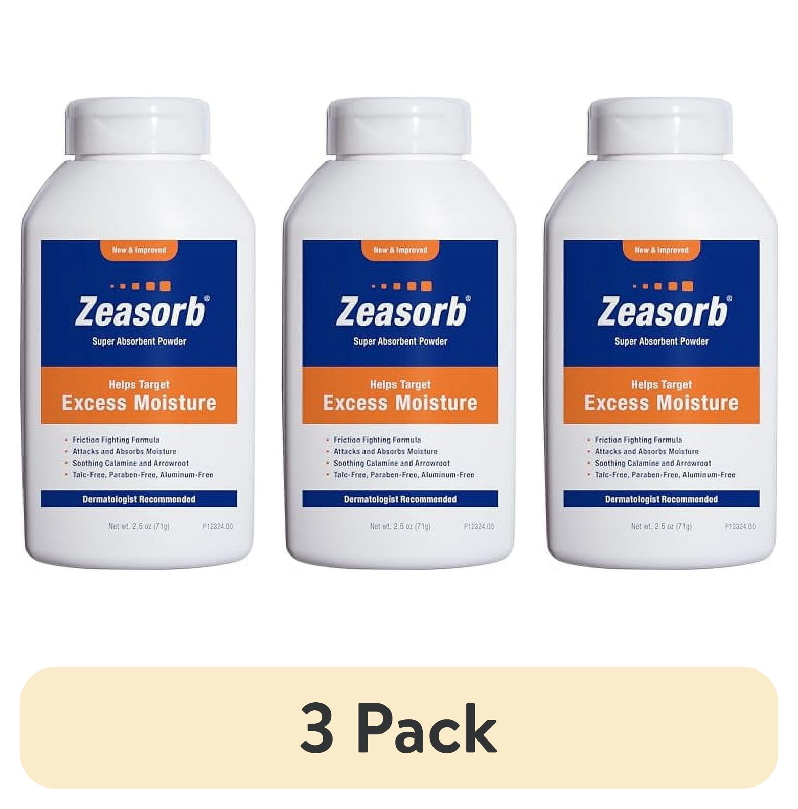 (3 pack) Zeasorb Excess Moisture Control Super Absorbent Foot & Body ...