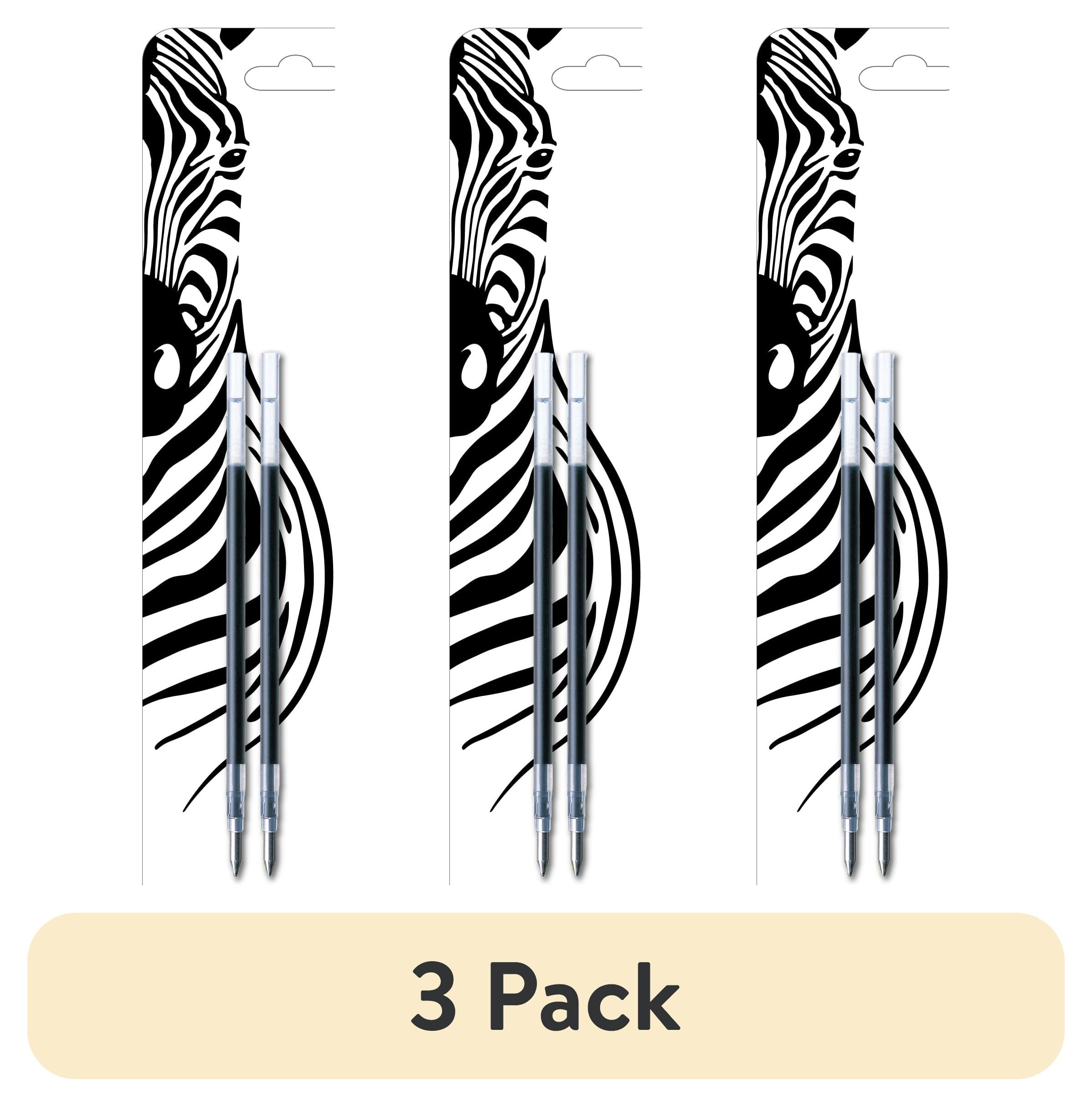 (3 pack) Zebra Refill for G-301 Gel Rollerball Pens Med Point Black 2 ...