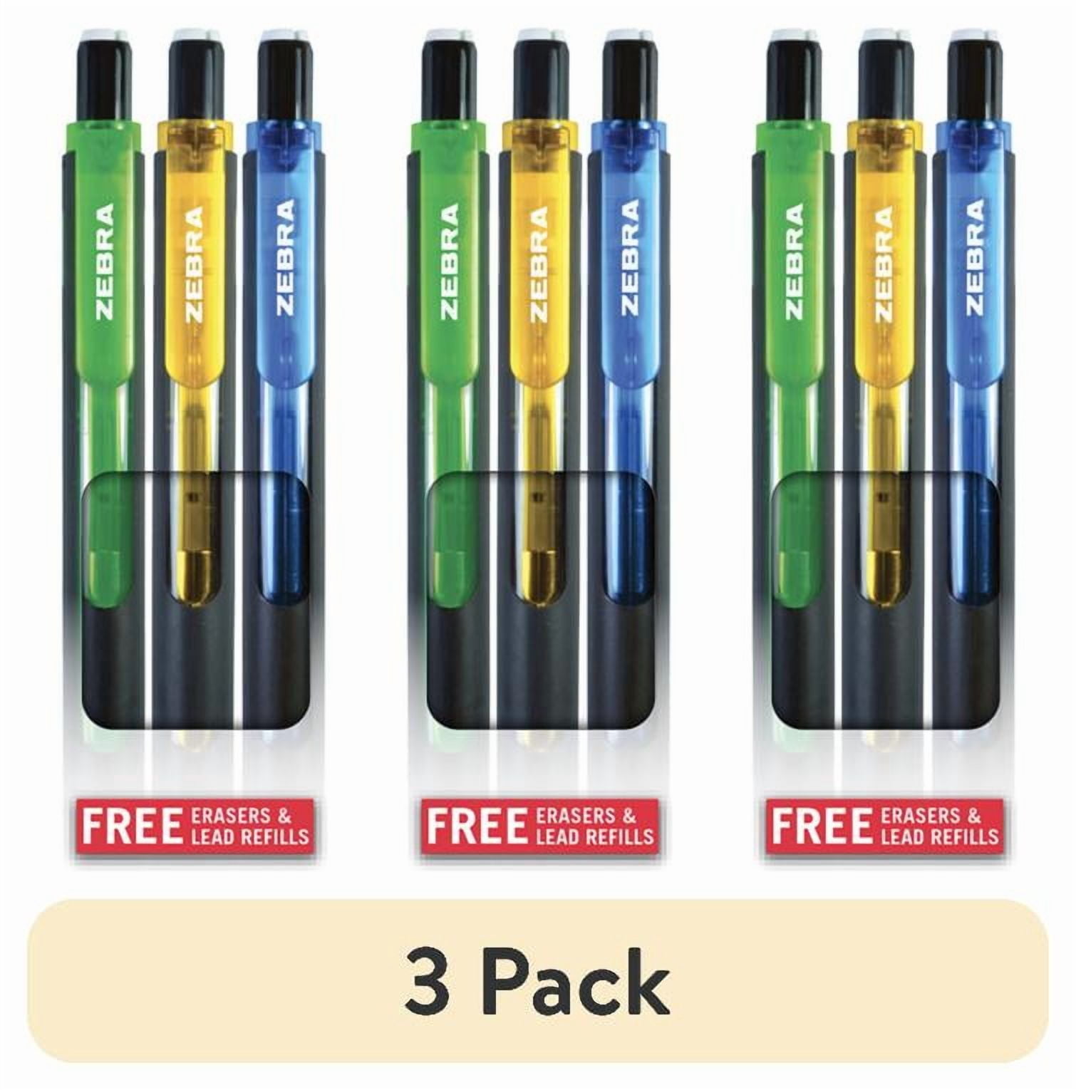(3 pack) Zebra Z-Grip Plus Mechanical Pencil, 0.7mm, Bonus Lead and ...