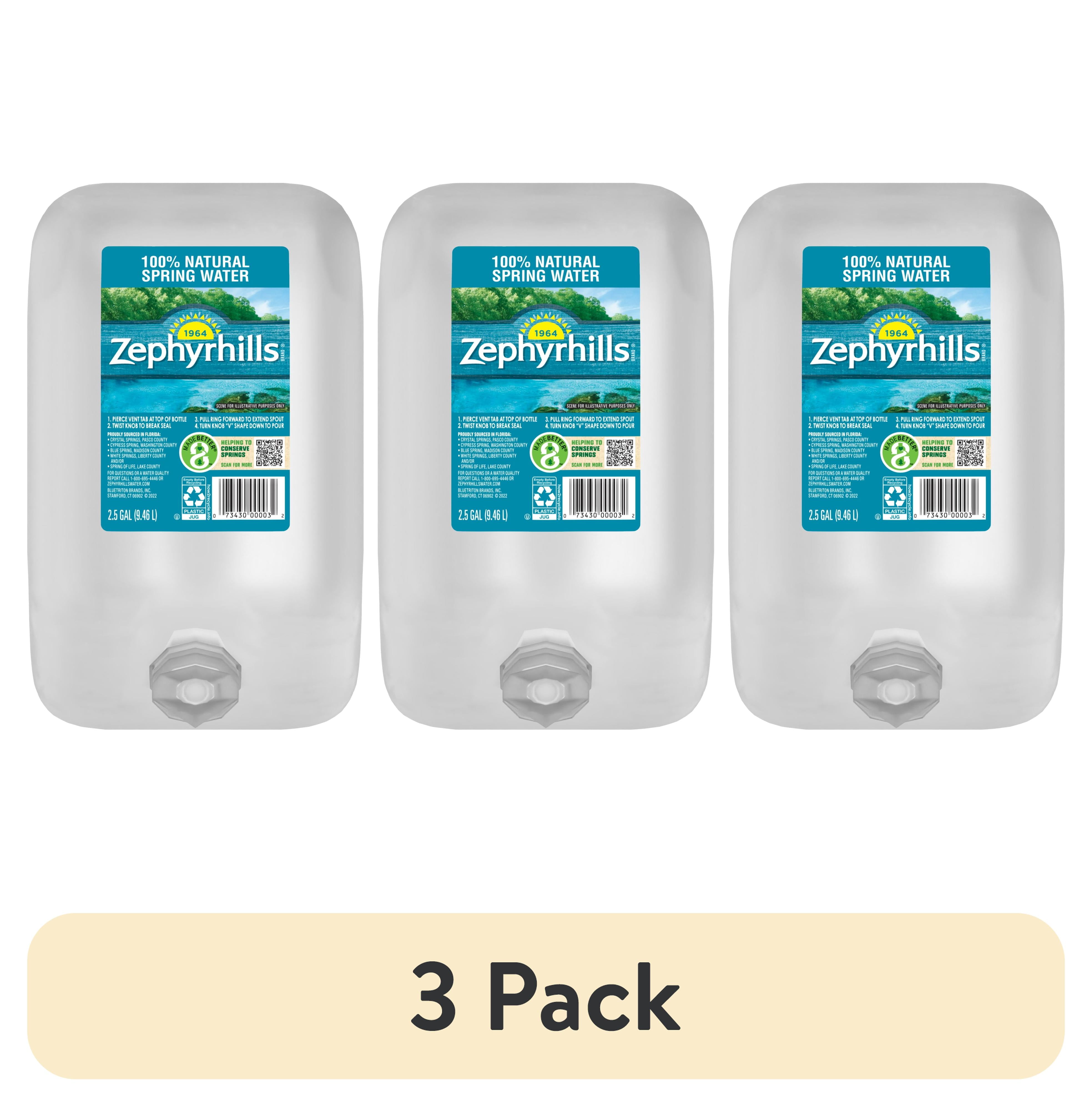 (3 pack) Zephyrhills Florida Spring Water, 2.5 Gal, Single Plastic Jug ...
