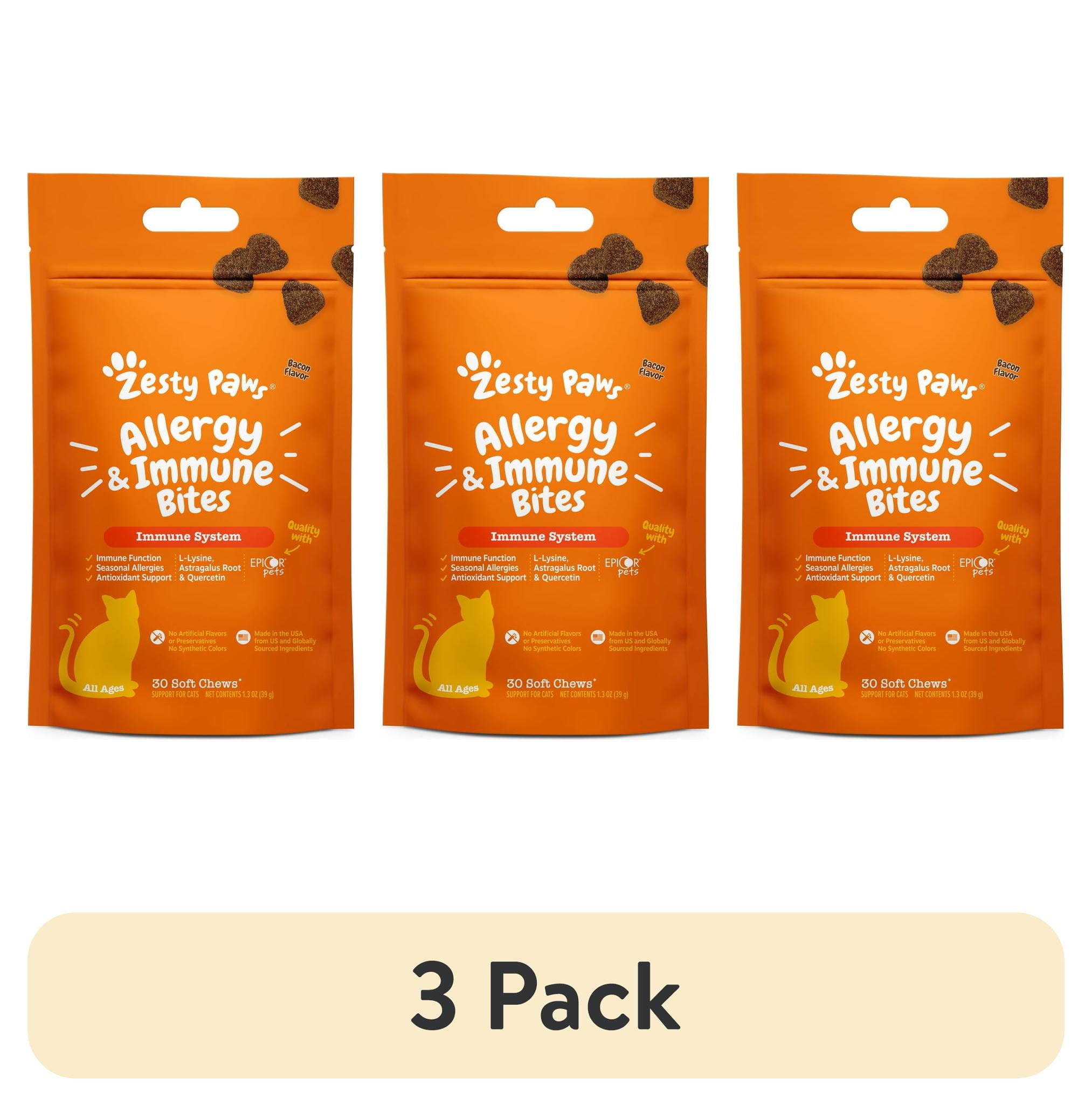 (3 pack) Zesty Paws Allergy & Immune Bites for Cats, Seasonal Allergy ...
