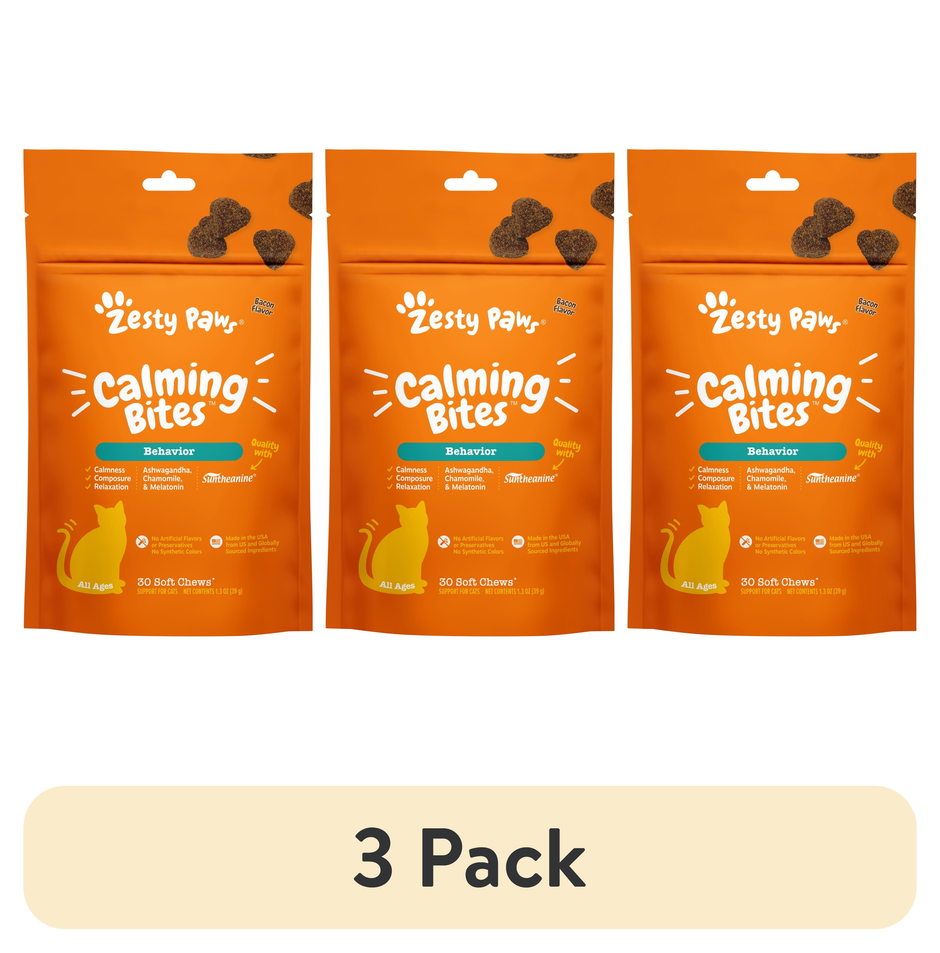 (3 pack) Zesty Paws Calming Bites Bacon 30ct - Cat (Pouch) - Walmart.com