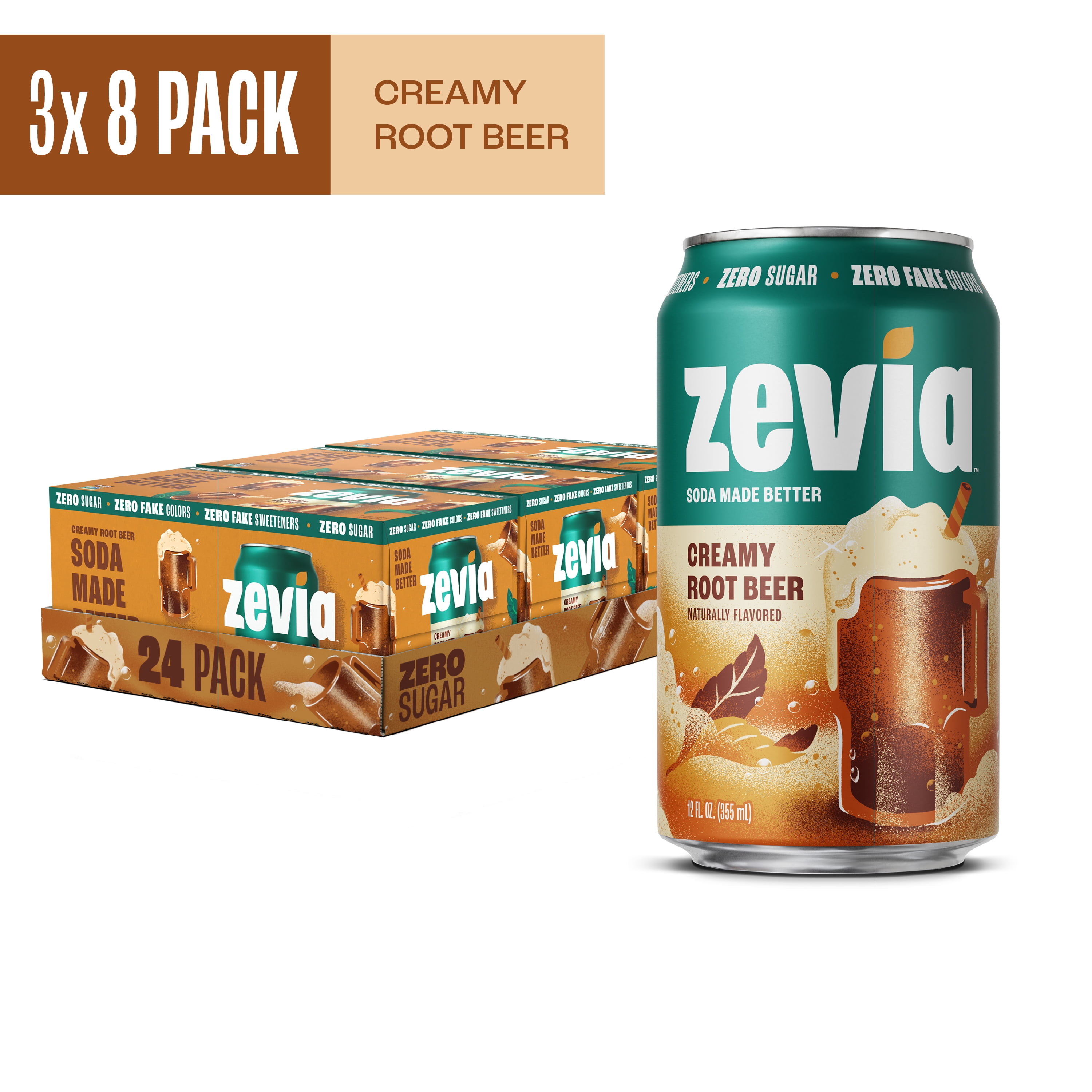 Zevia Zero Sugar 8pk | Mug root beer for retail - Walmart Business Supplies