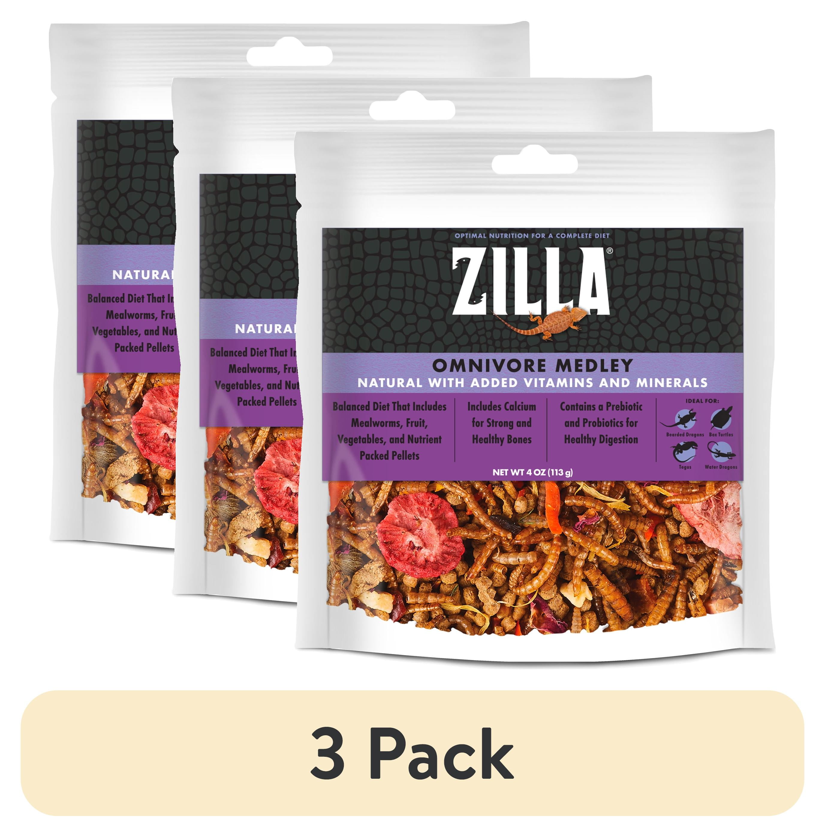 (3 pack) Zilla Omnivore Reptile Medley Complete Diet, 4 Ounces (1 Pack ...