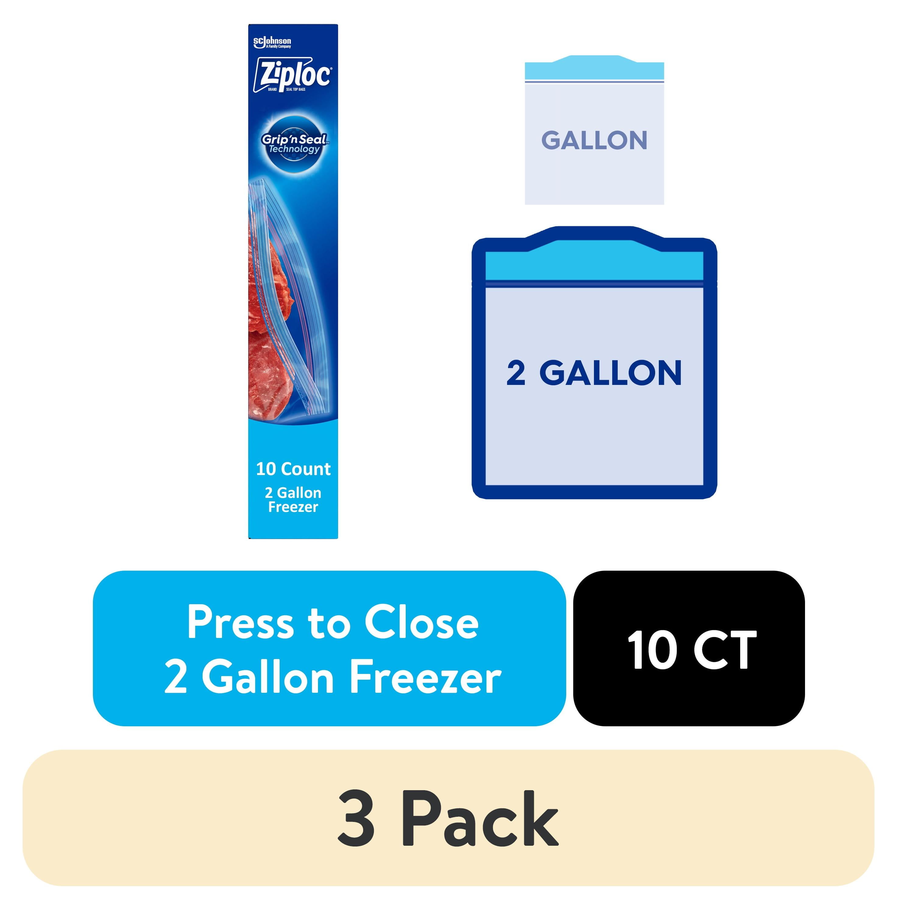 (3 pack) Ziploc® Brand Freezer Gallon Bags, Large Food Storage Bags, 10 Count - Walmart.com