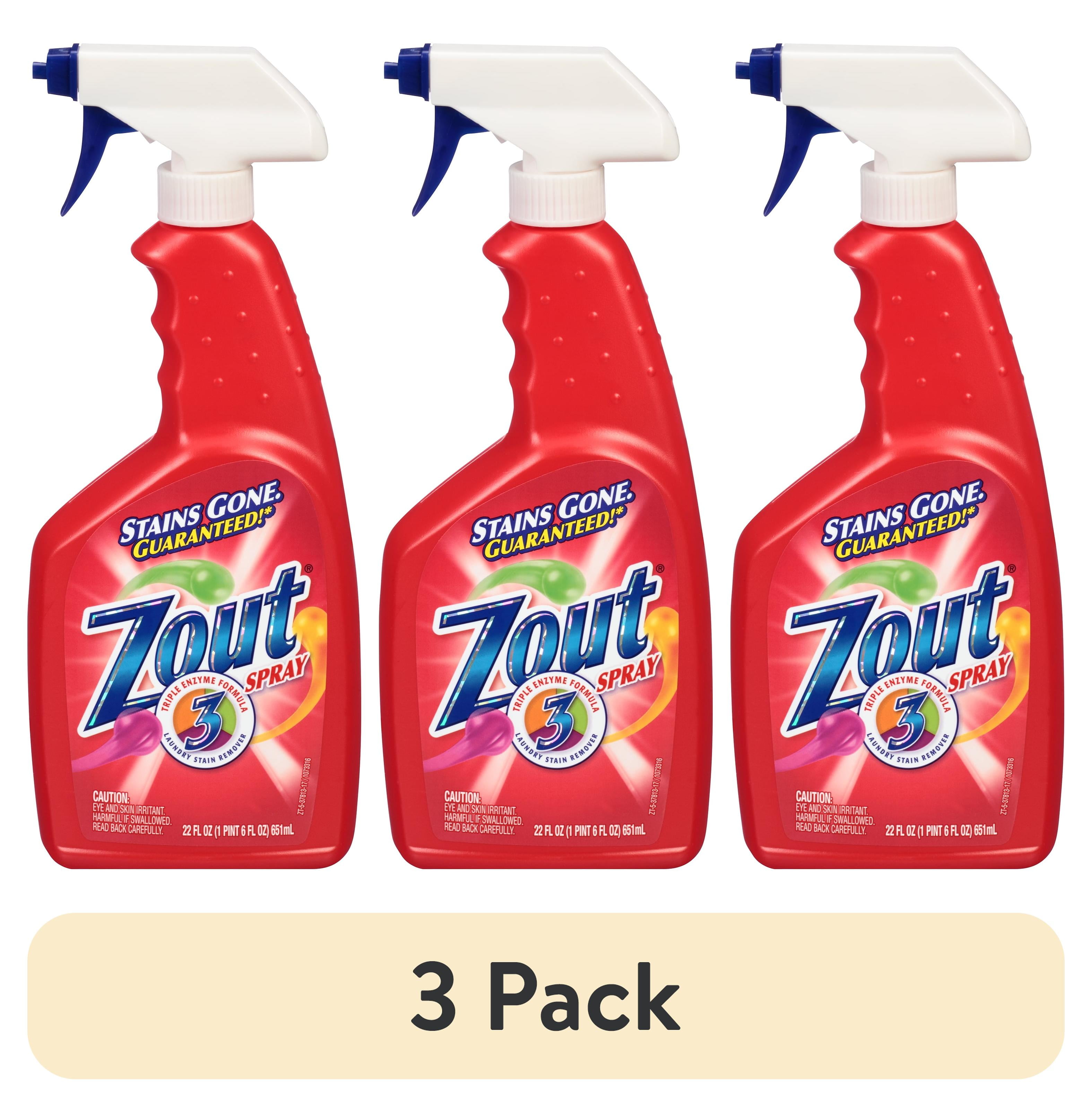 (3 pack) Zout Laundry Stain Remover Spray, Triple Enzyme Formula, 22 oz ...