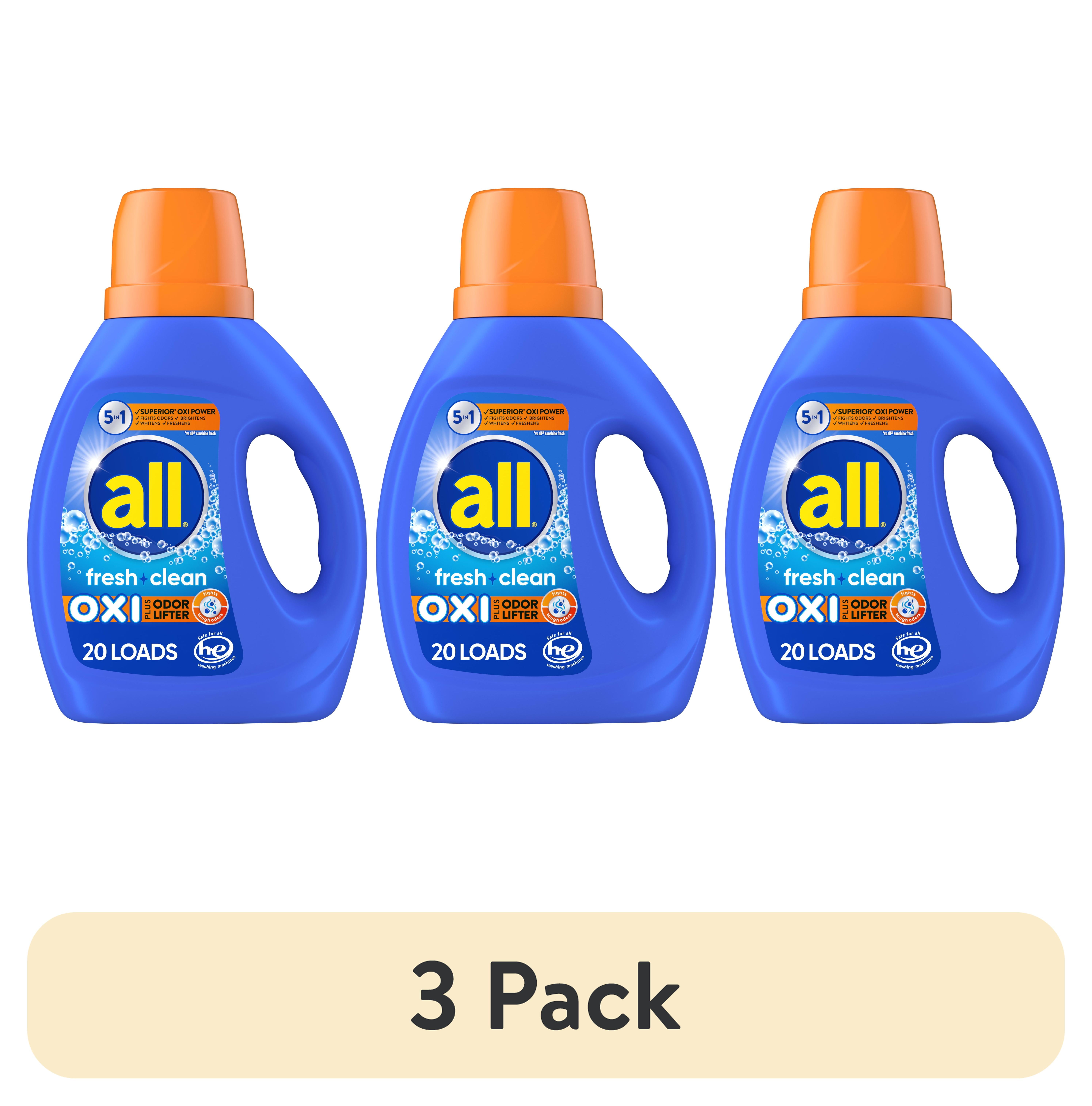 (3 pack) all Liquid Laundry Detergent, Fresh Clean Oxi plus Odor Lifter ...