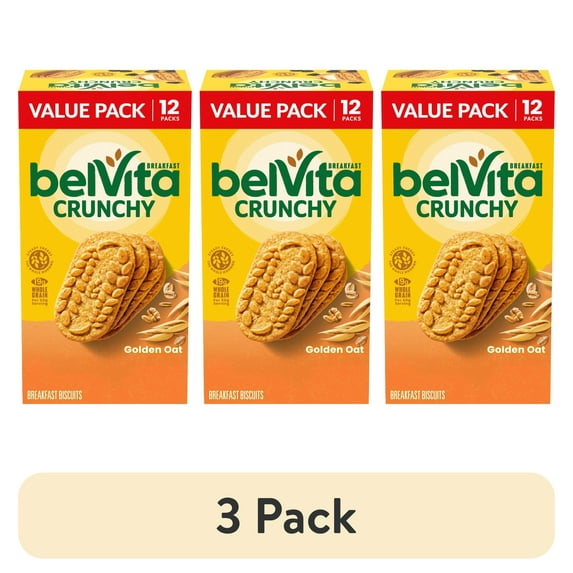 (3 pack) belVita Golden Oat Breakfast Biscuits, Value Pack, 12 Packs (4 ...