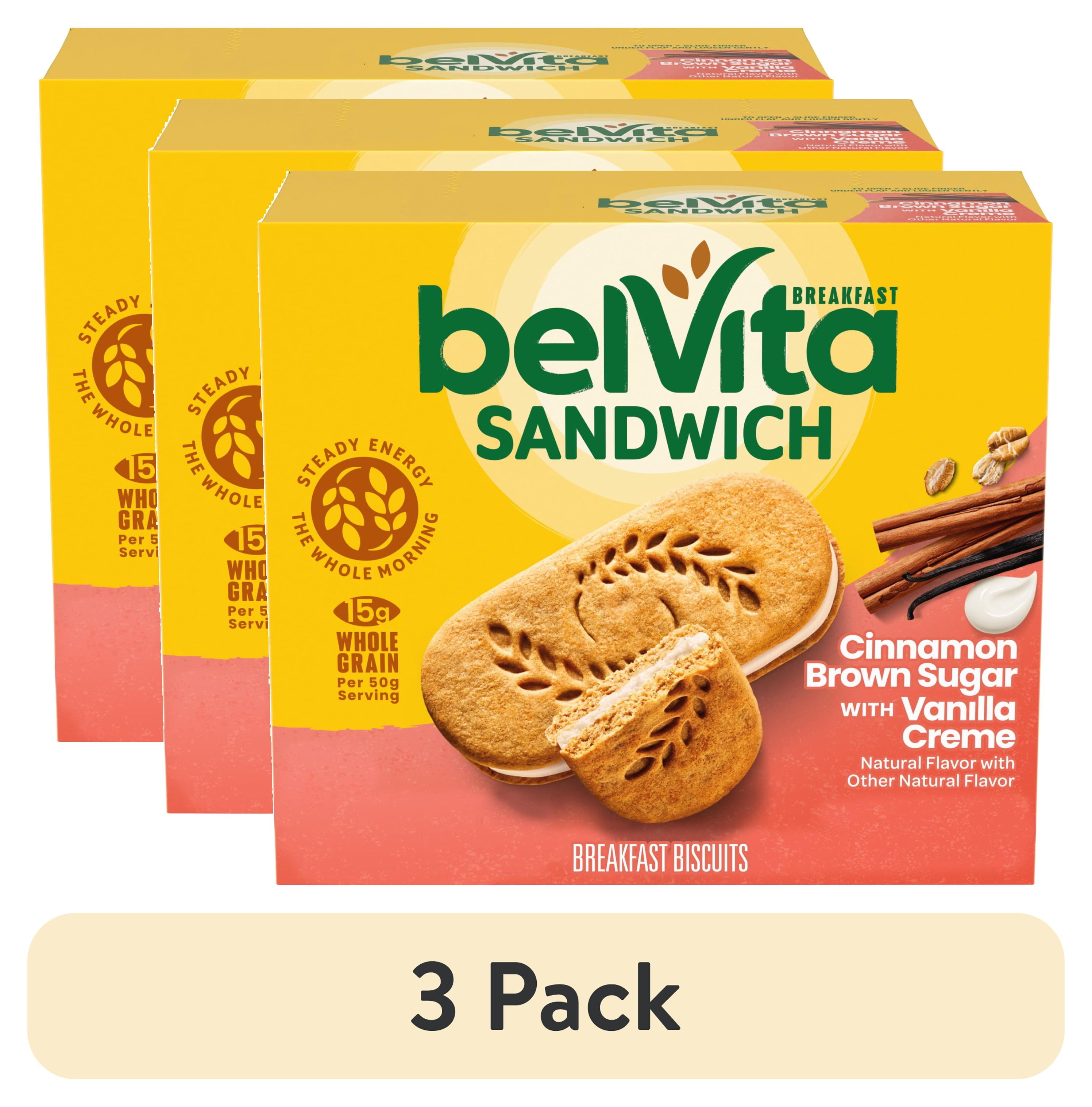 (3 pack) belVita Breakfast Bar Biscuit Sandwiches Cinnamon Brown Sugar ...