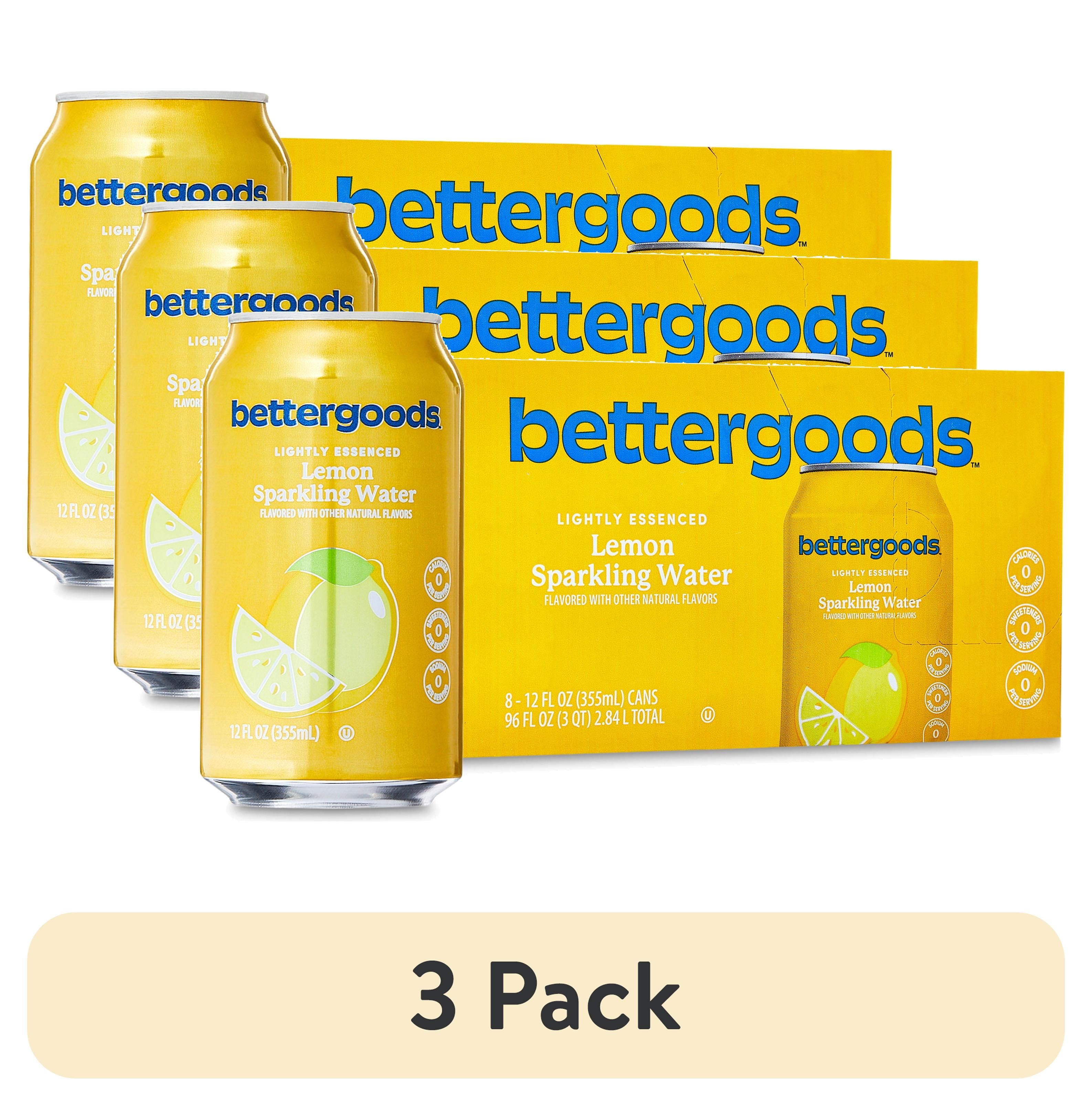 (3 pack) bettergoods Lemon Flavored Sparkling Water, 12 fl oz, 8 Cans - Walmart.com