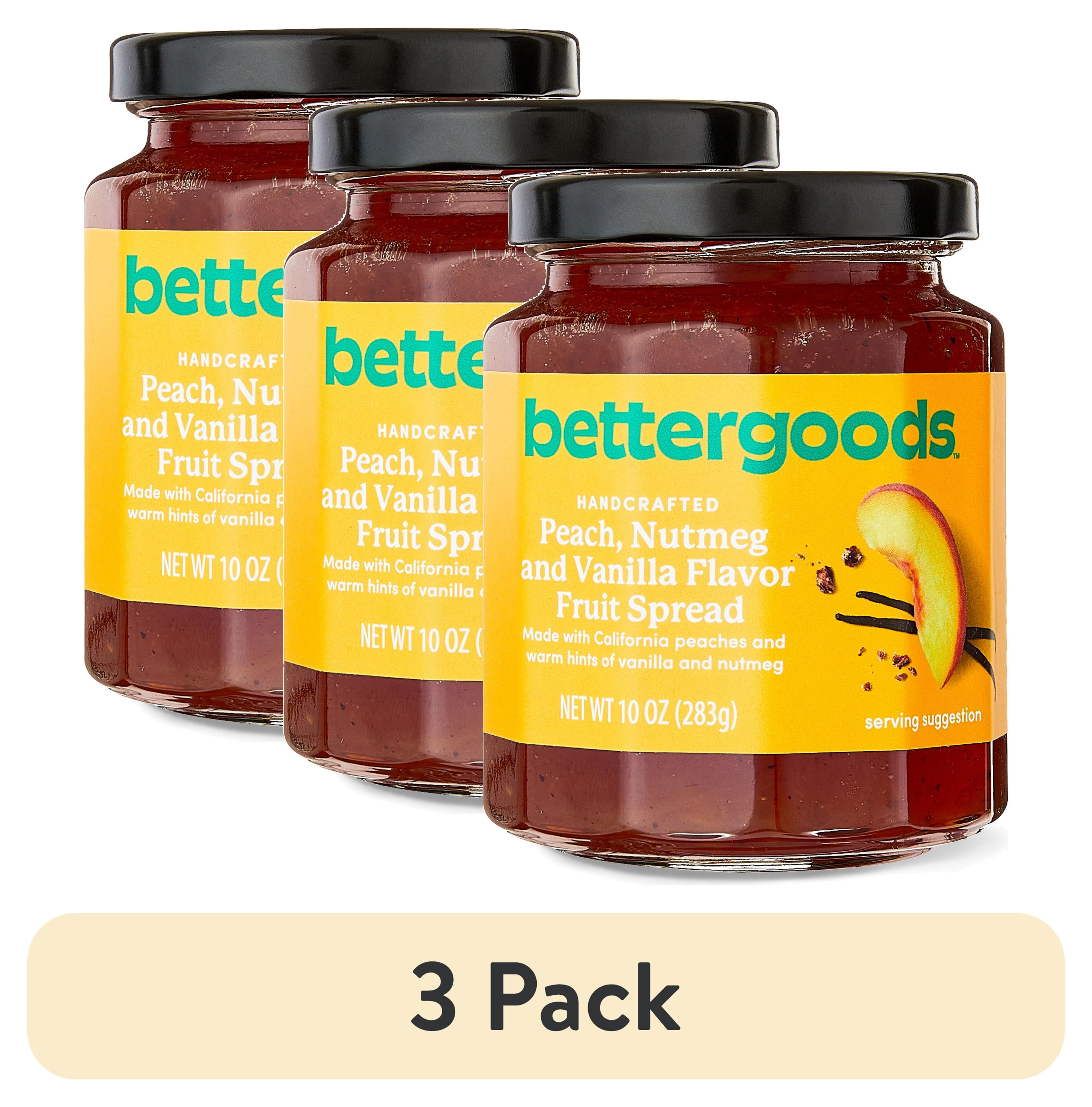 (3 pack) bettergoods Peach, Nutmeg and Vanilla Flavor Fruit Spread, 10. ...