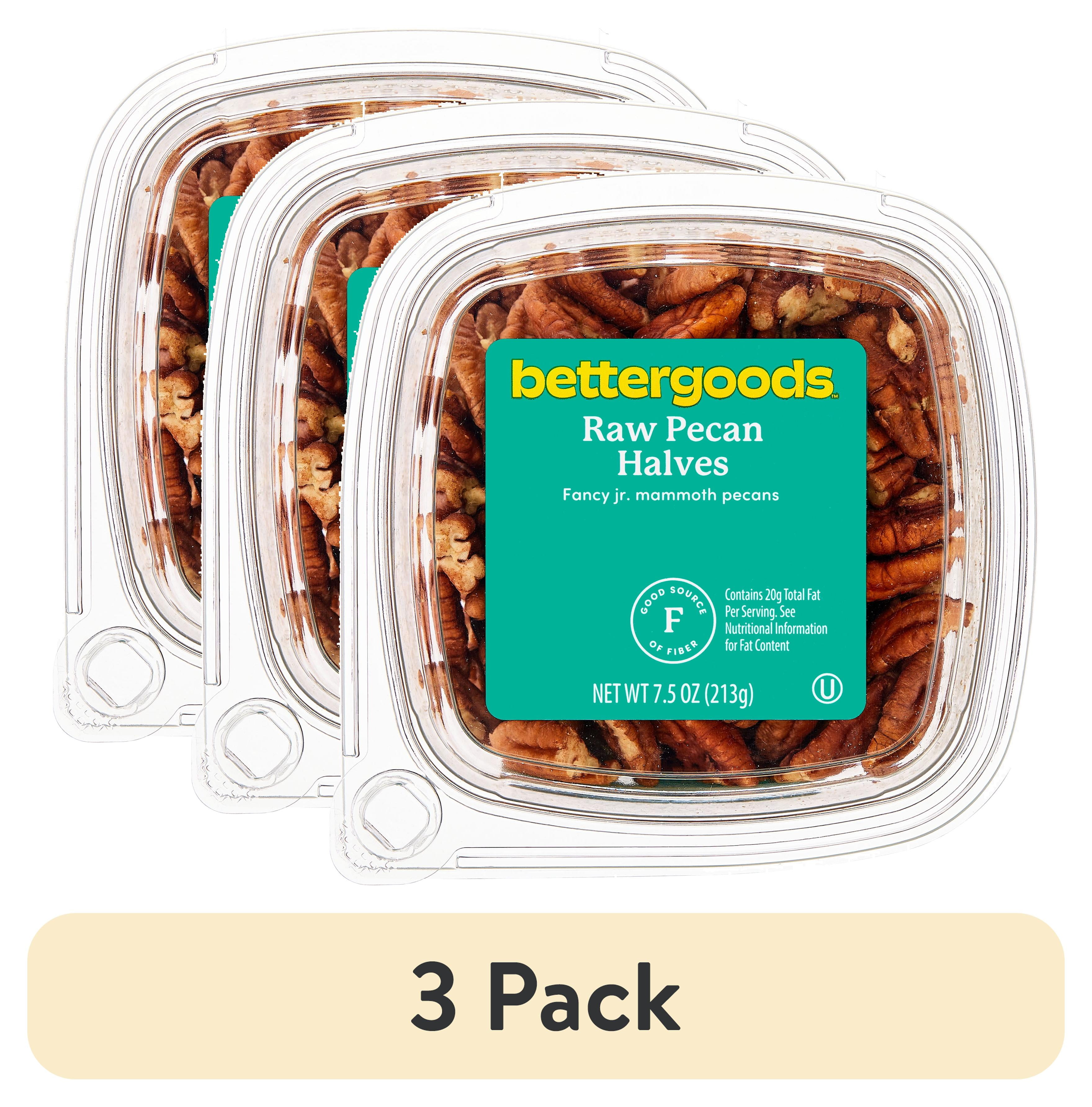 (3 pack) bettergoods Raw Pecan Halves, 7.5 oz - Walmart.com