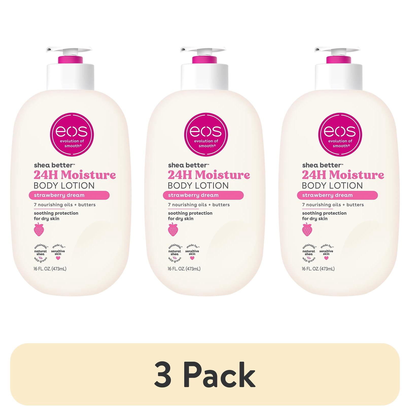 (3 pack) eos Shea Better Body Lotion for Dry Skin, Strawberry Dream, 16 ...