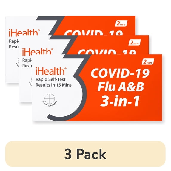 (6 pack) iHealth COVID-19 & Flu A/B Rapid Antigen Home Test, 2 Tests ...