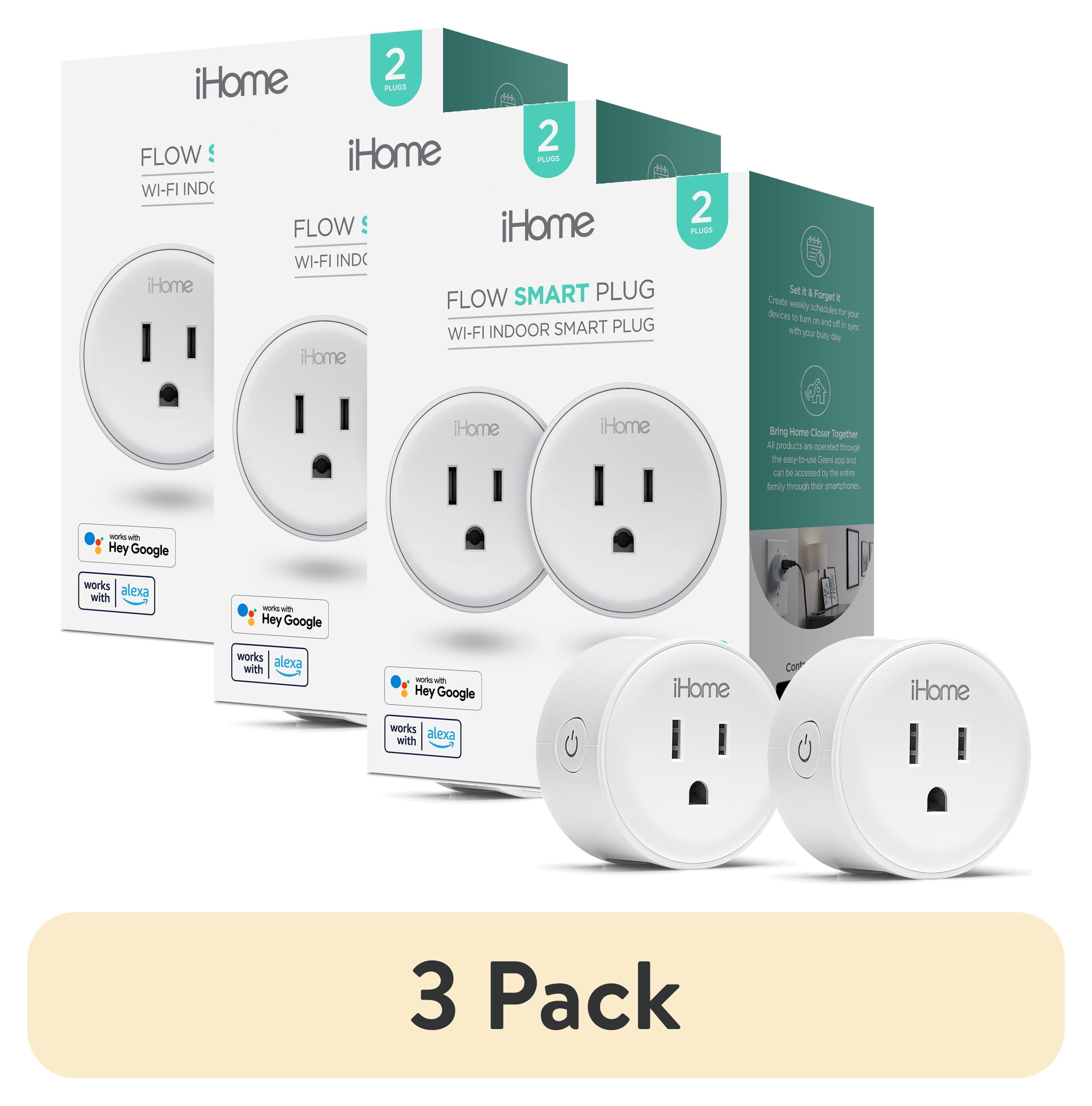 (3 pack) iHome Smart Plug Works with Alexa and Google Home, App Control ...