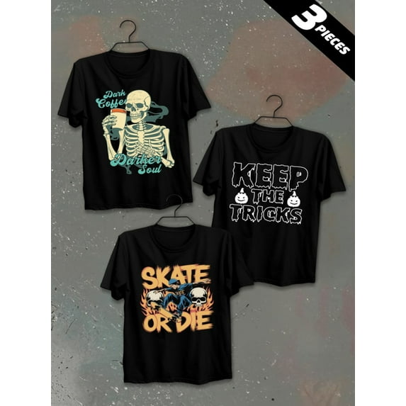 3 pack pc pieces set piece halloween funny t shirtst-shirts for men ...
