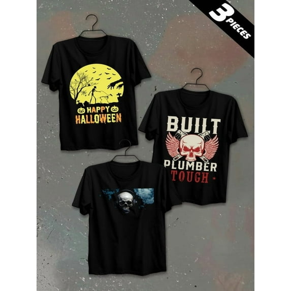3 pack pc pieces set piece halloween t shirtsfunny t shirts for men ...