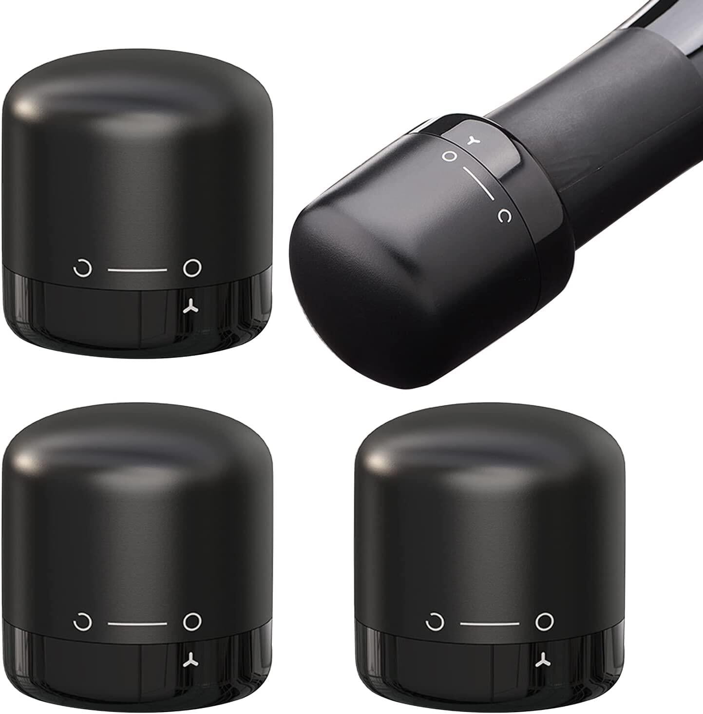 3-pack wine corks, reusable plastic and silicone wine corks set for ...